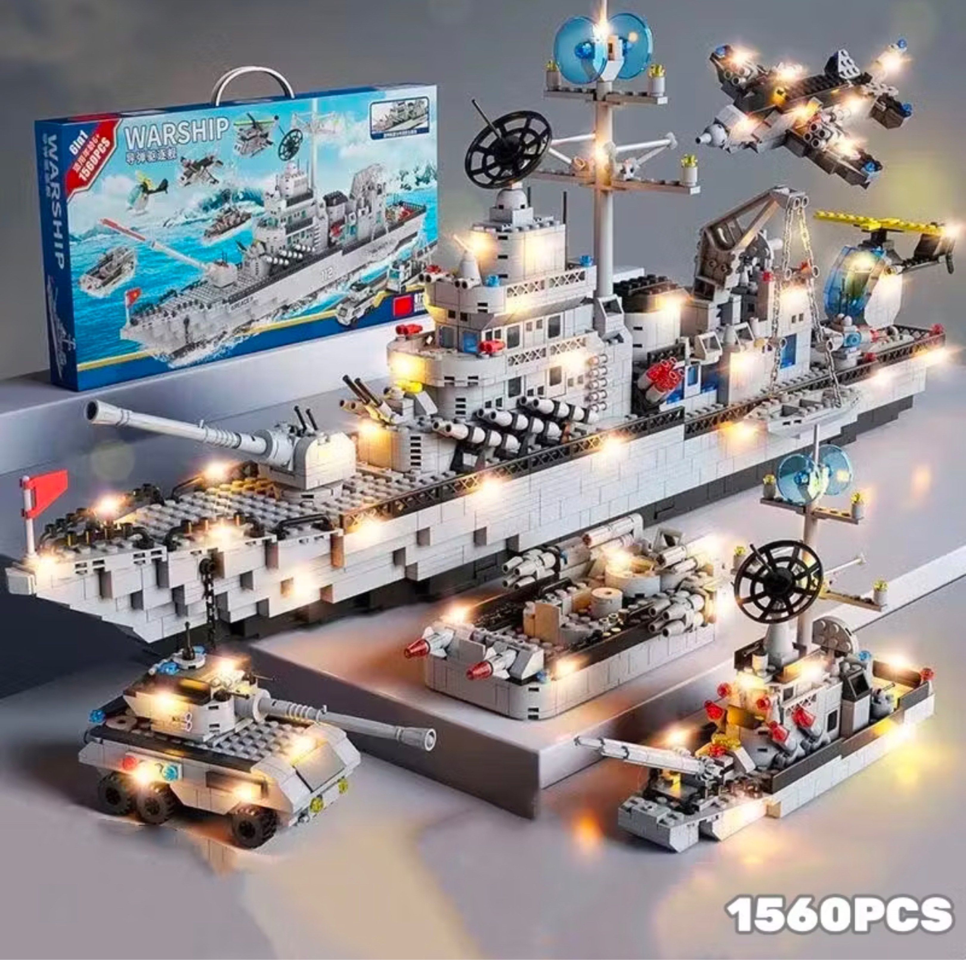 JIELE Warship Building Blocks Set - 6-in-1, Hobbies & Toys, Toys ...