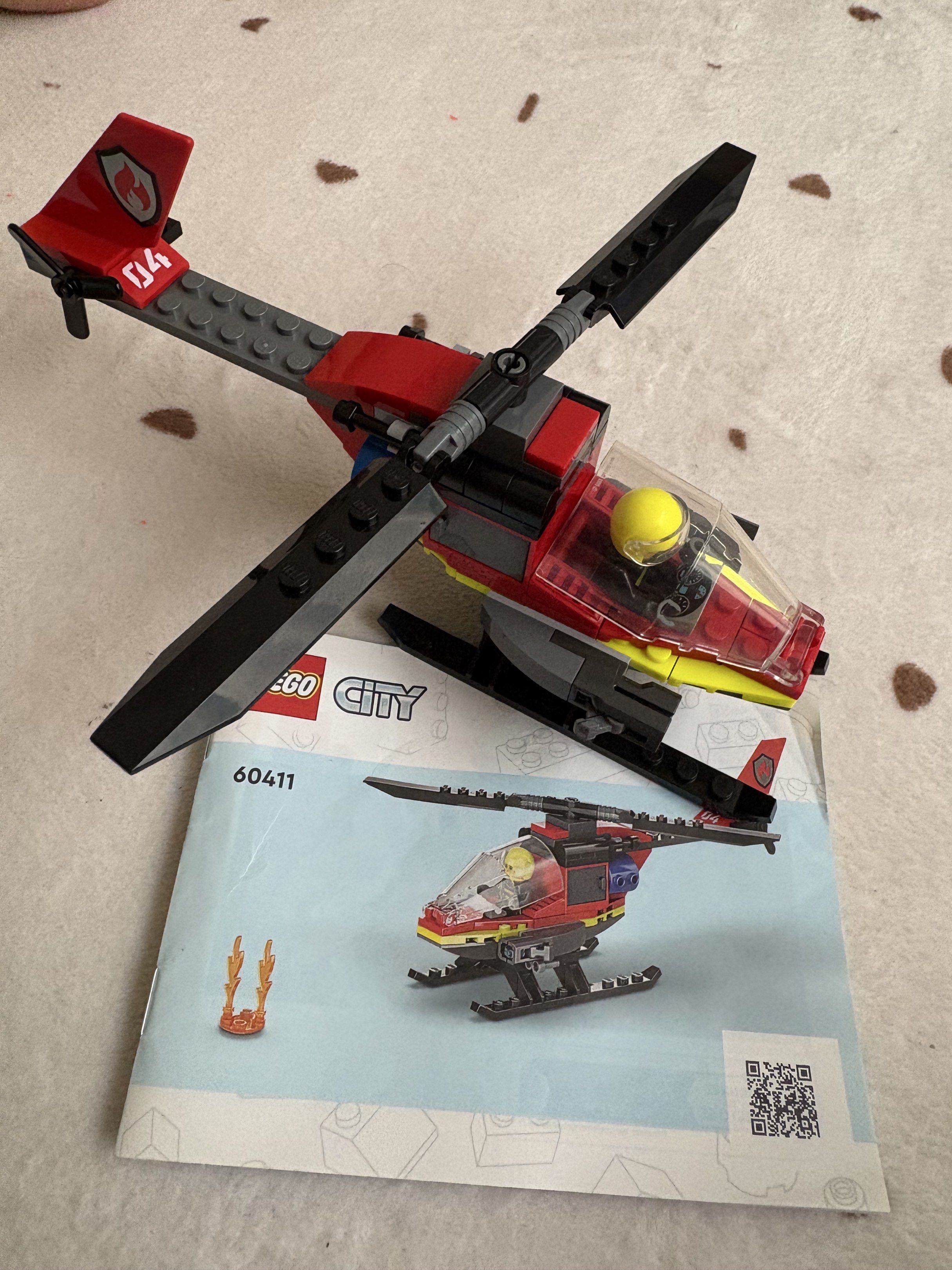 LEGO City 60411 Fire Rescue Helicopter, Hobbies & Toys, Toys & Games on ...