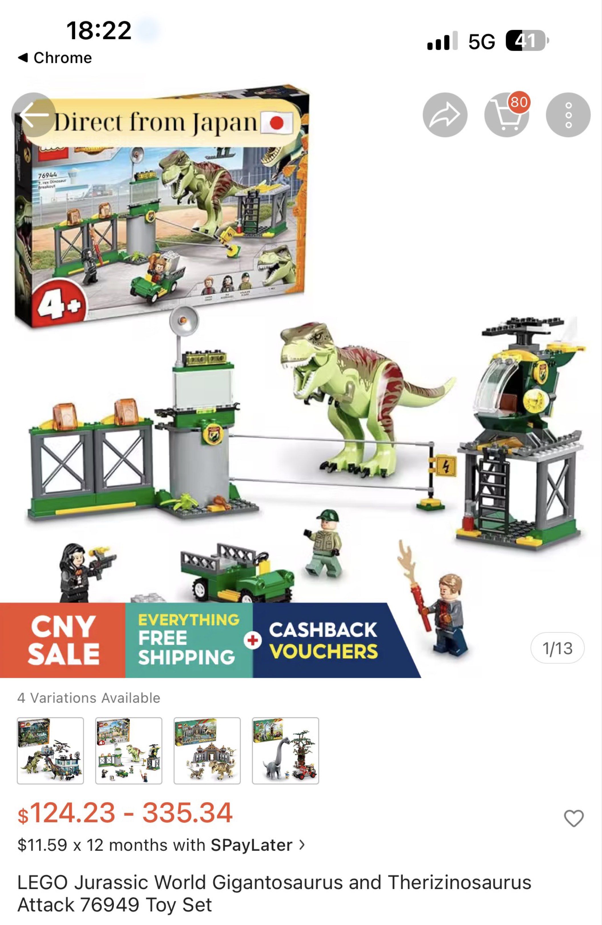 LEGO Jurassic World Gigantosaurus and Therizinosaurus Attack 76949 ...