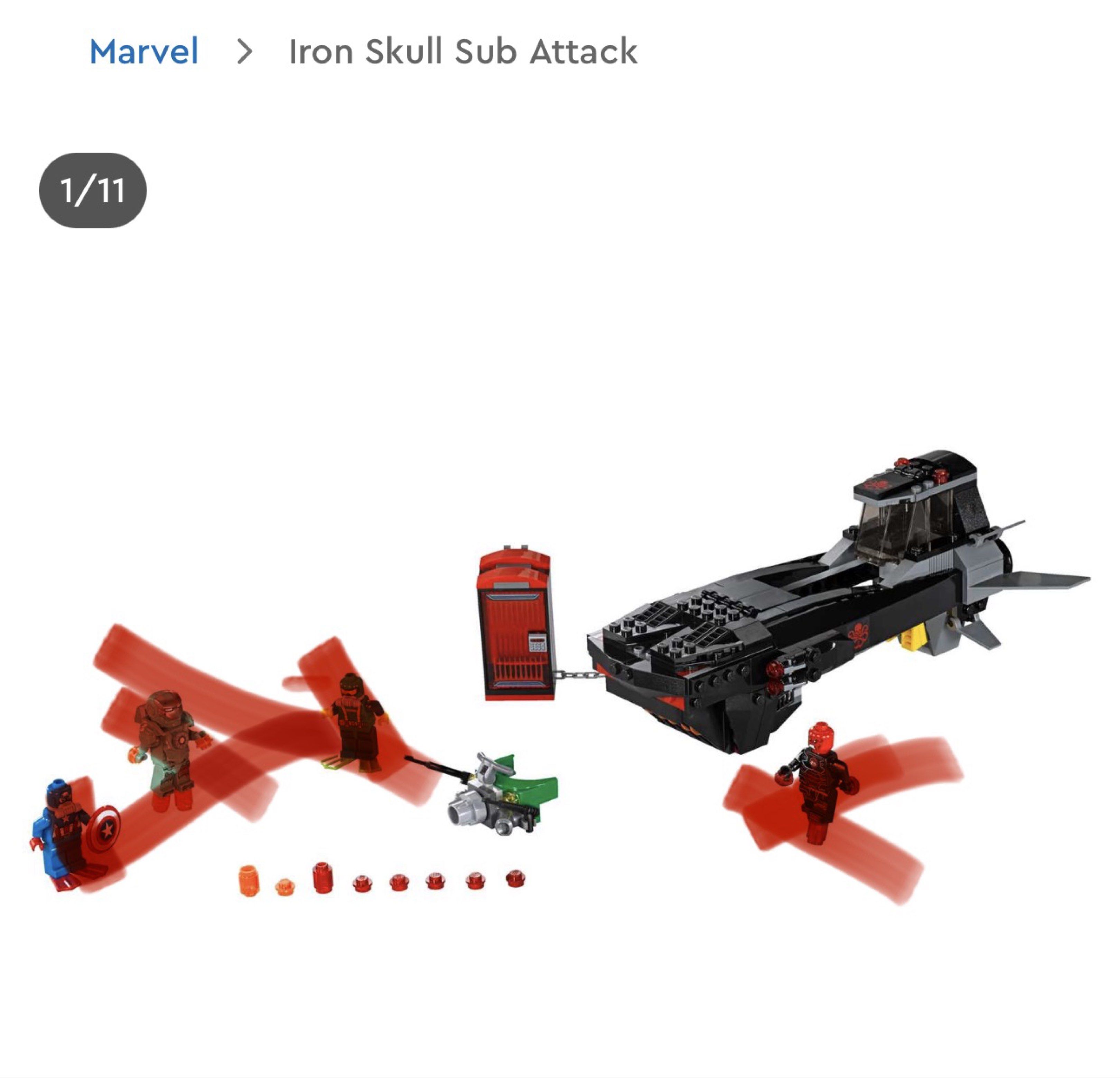 LEGO Marvel Super Heroes Iron Skull Sub Attack 76048, Hobbies & Toys ...