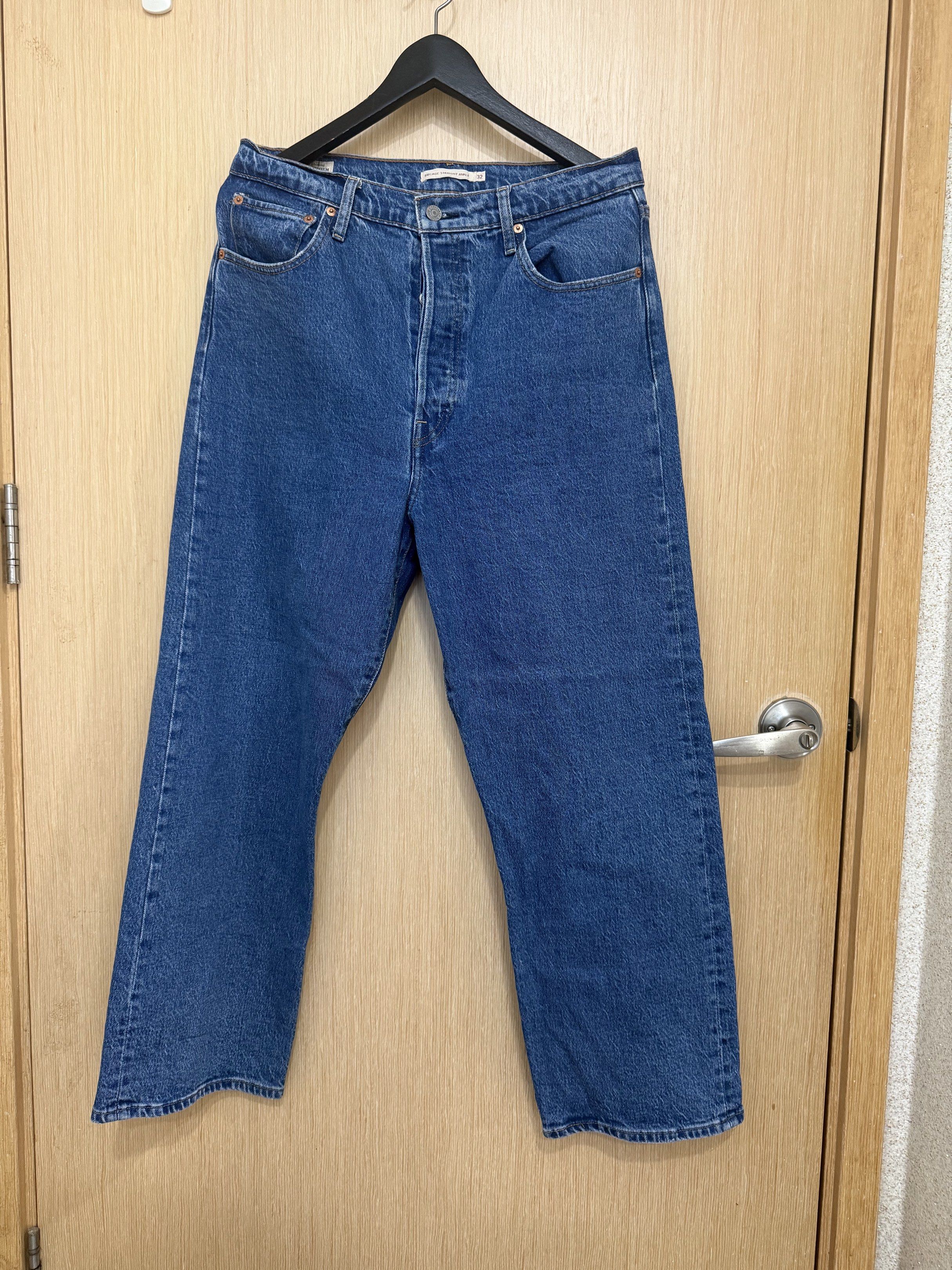 Levi's Ribcage Straight Ankle Jeans - Size 32, Women's Fashion, Bottoms ...