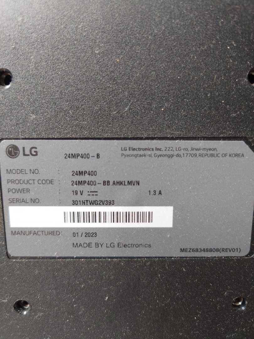 Lg 24 mp400, Computers & Tech, Parts & Accessories, Monitor Screens on ...