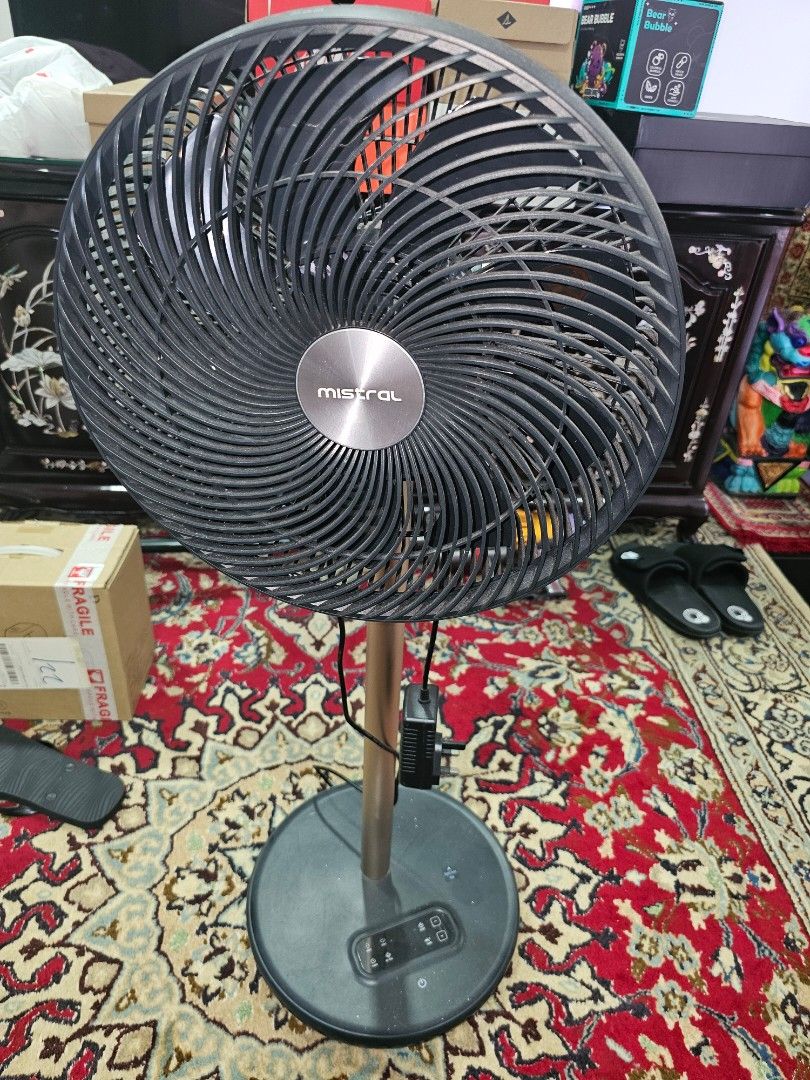 Mistral Stand Fan with Remote Control, Furniture & Home Living ...