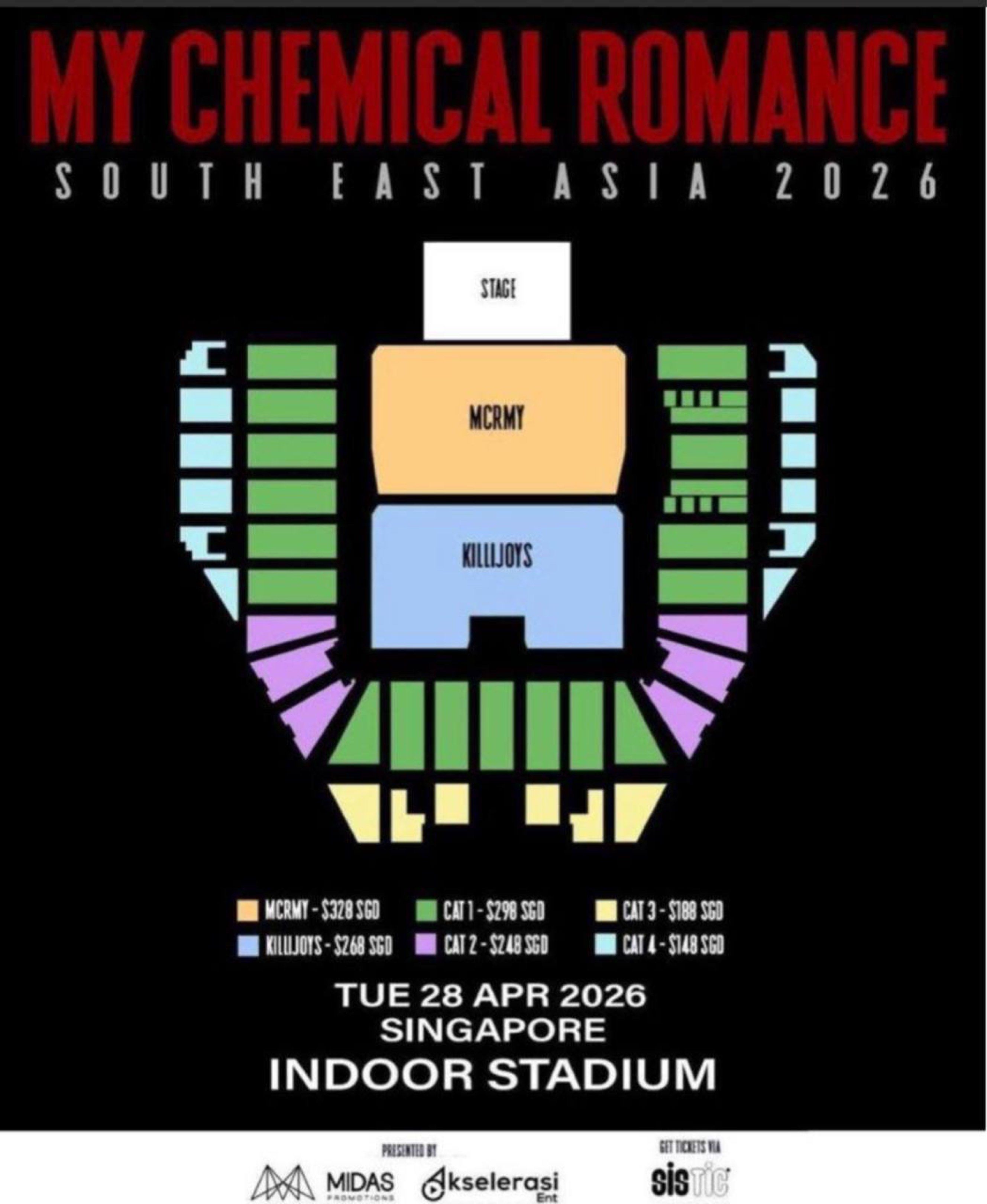My Chemical Romance Singapore 2026, Tickets & Vouchers, Event Tickets ...