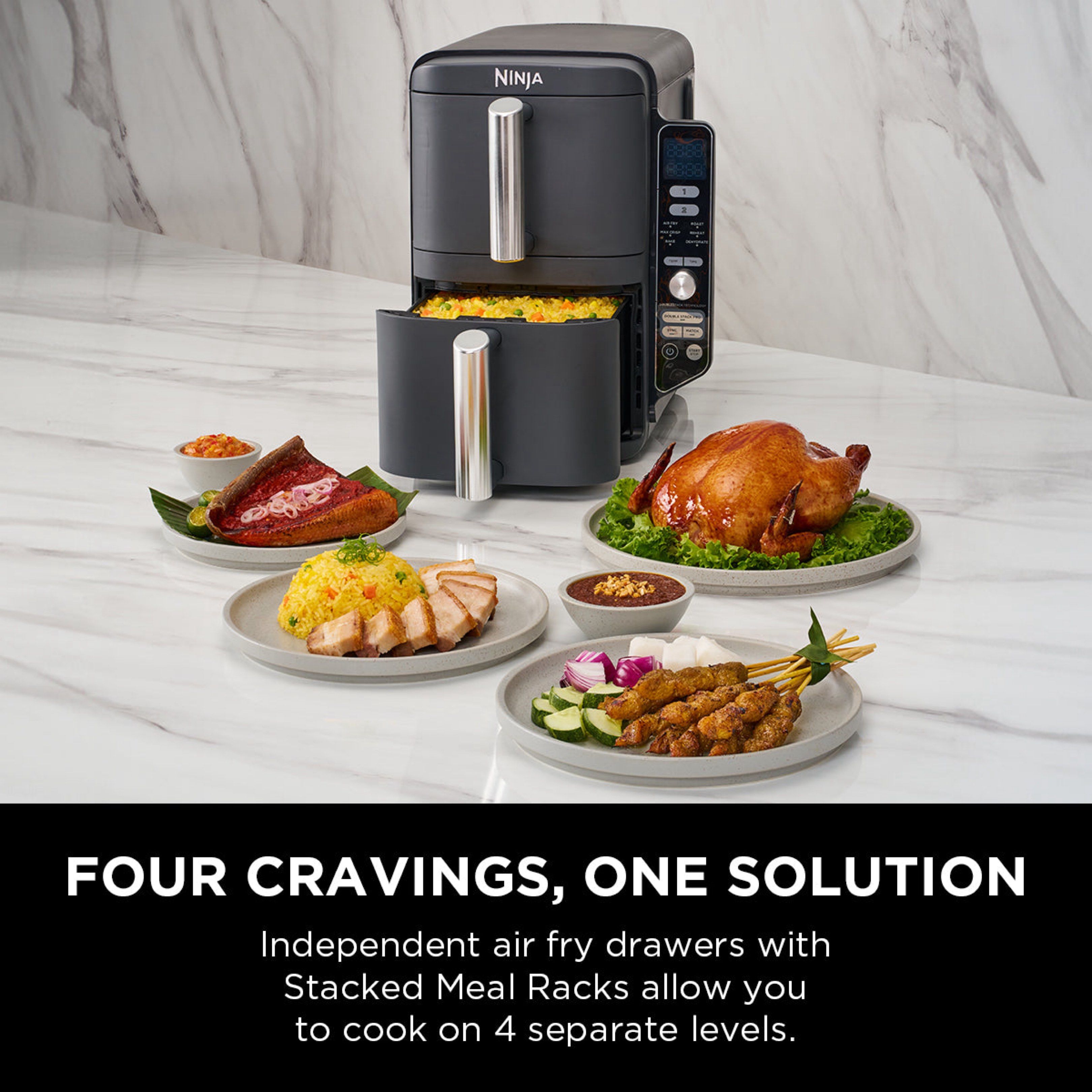 Ninja Double Stack XL 2-Basket Air Fryer SL400SM, TV & Home Appliances ...