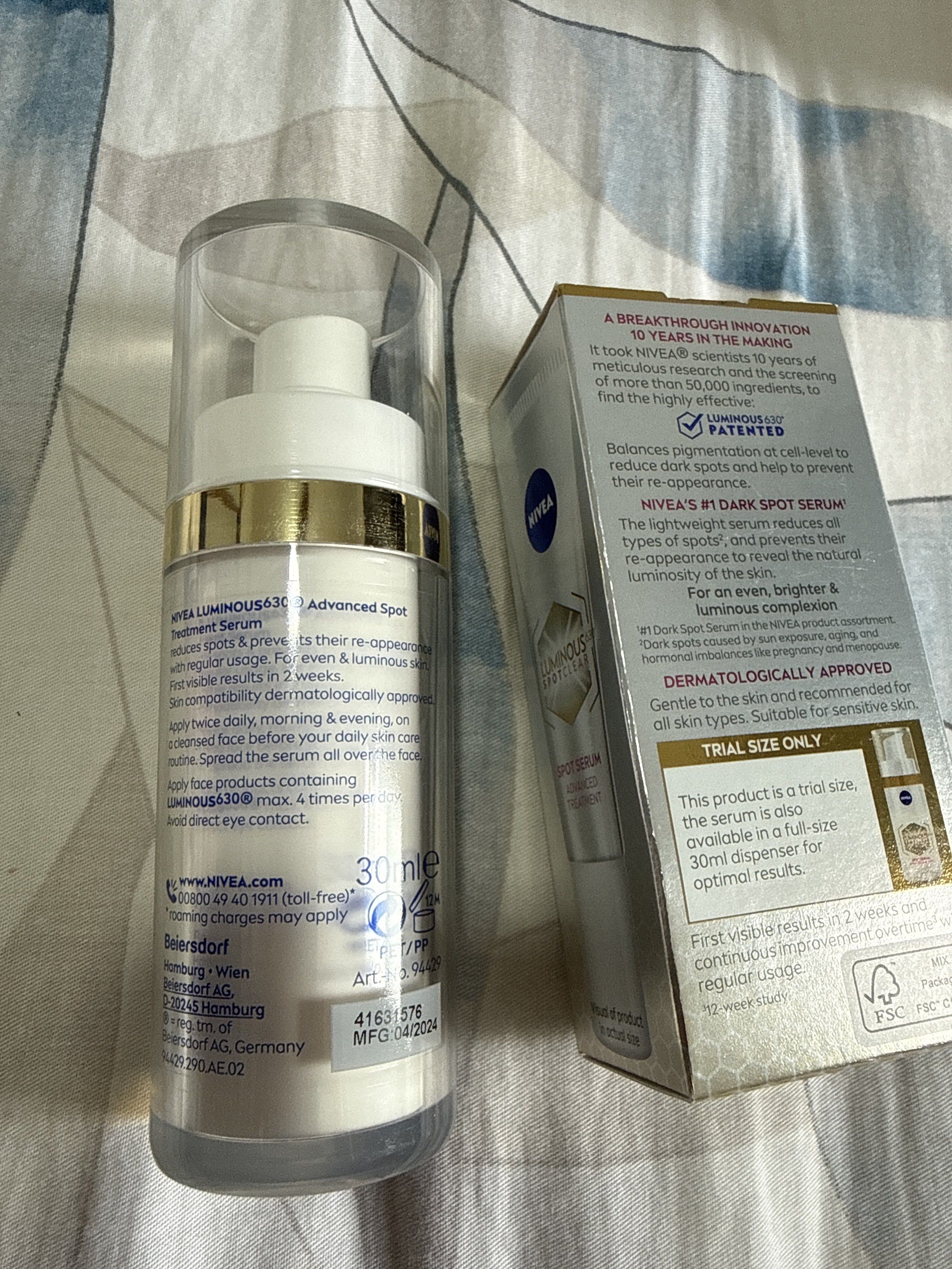 Nivea Luminous 630 Spotclear Serum (Trial Size), Beauty & Personal Care ...