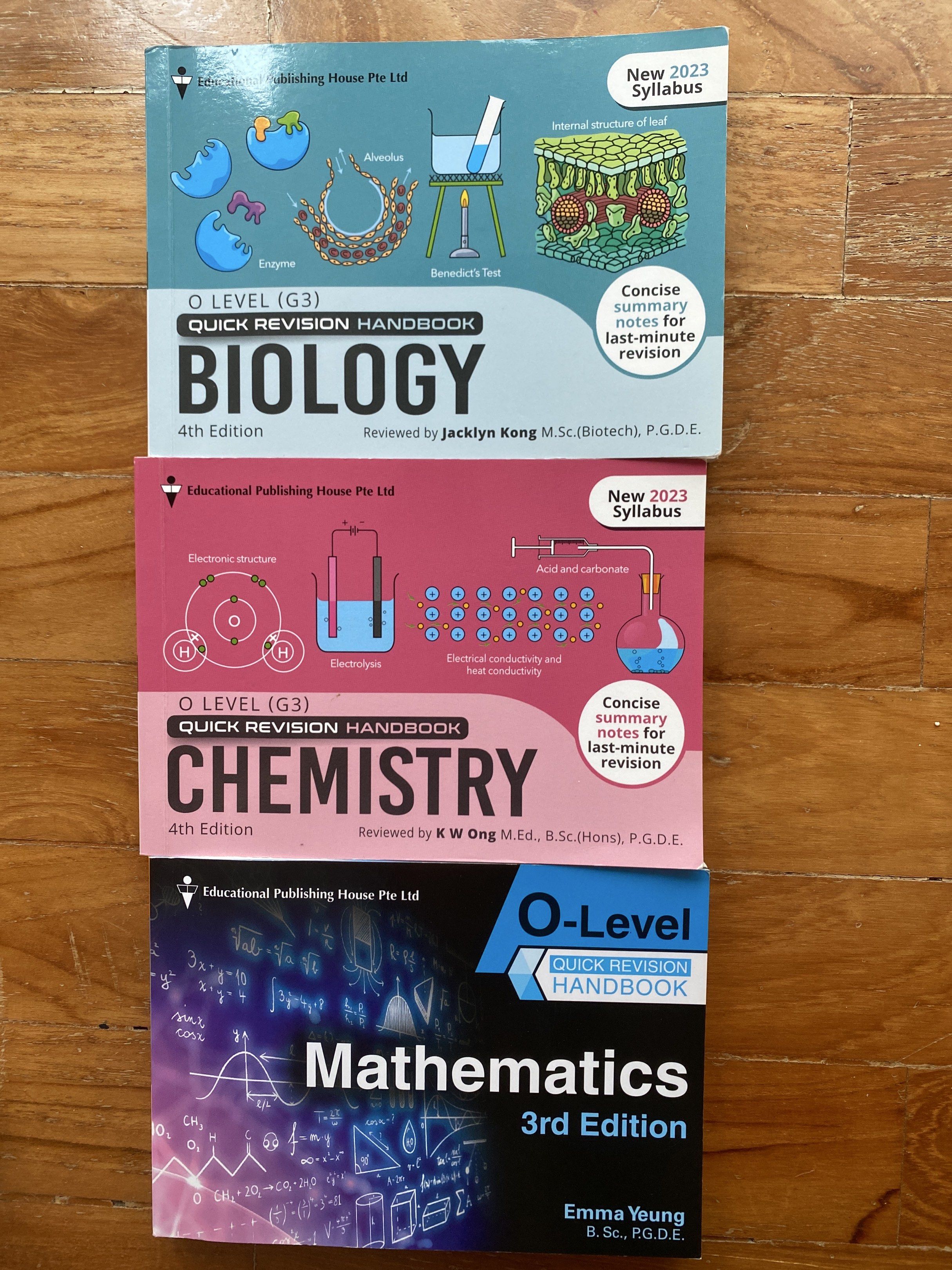 O-Level Quick Revision Handbooks (Biology, Chemistry, Mathematics ...