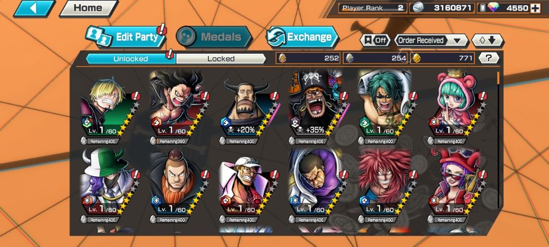 One Piece Bounty Rush Account - Multiple 5-Star Characters, Video ...