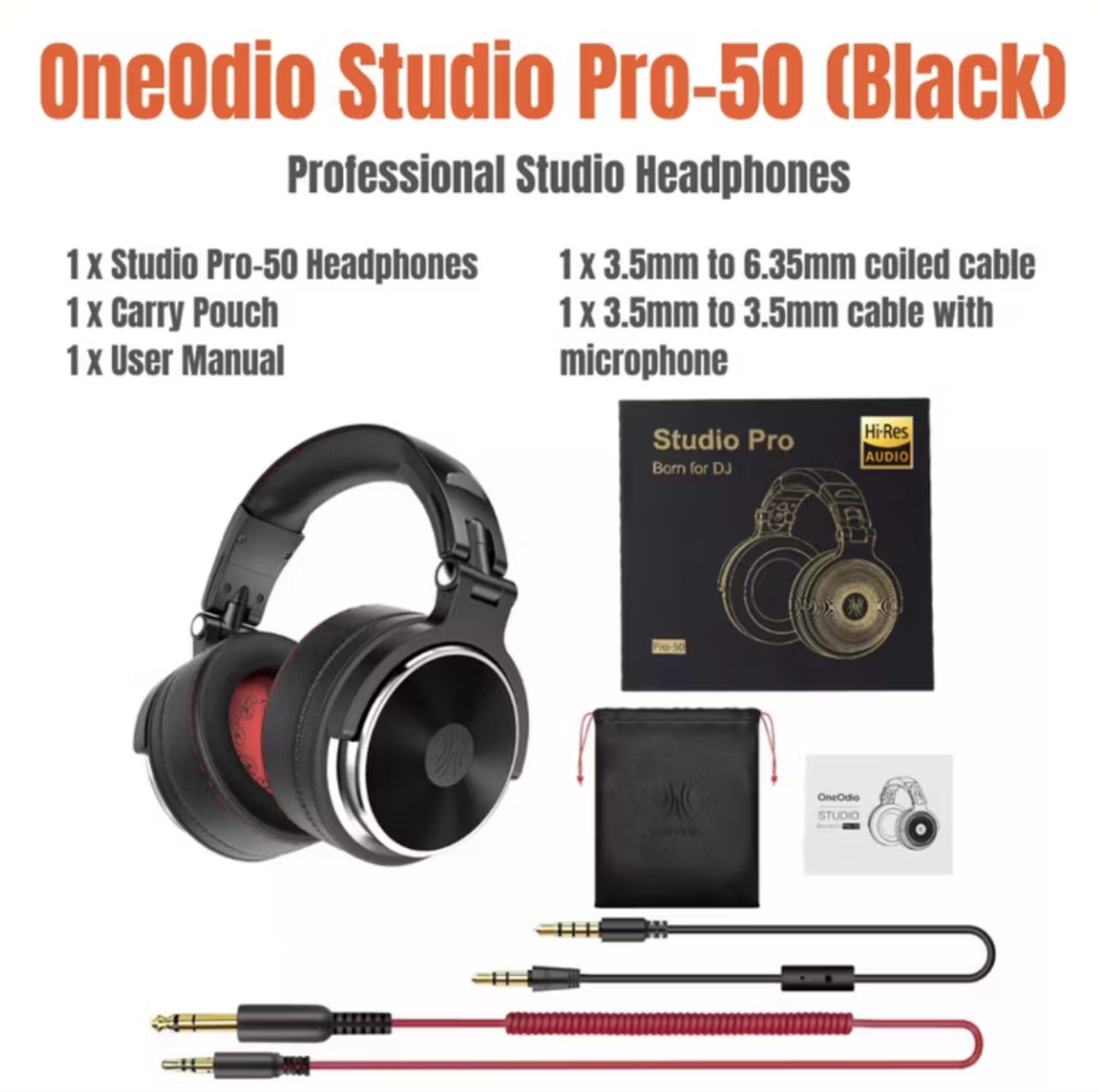 OneOdio Studio Pro-50 (Black) | Hi-Res Audio, Audio, Headphones ...