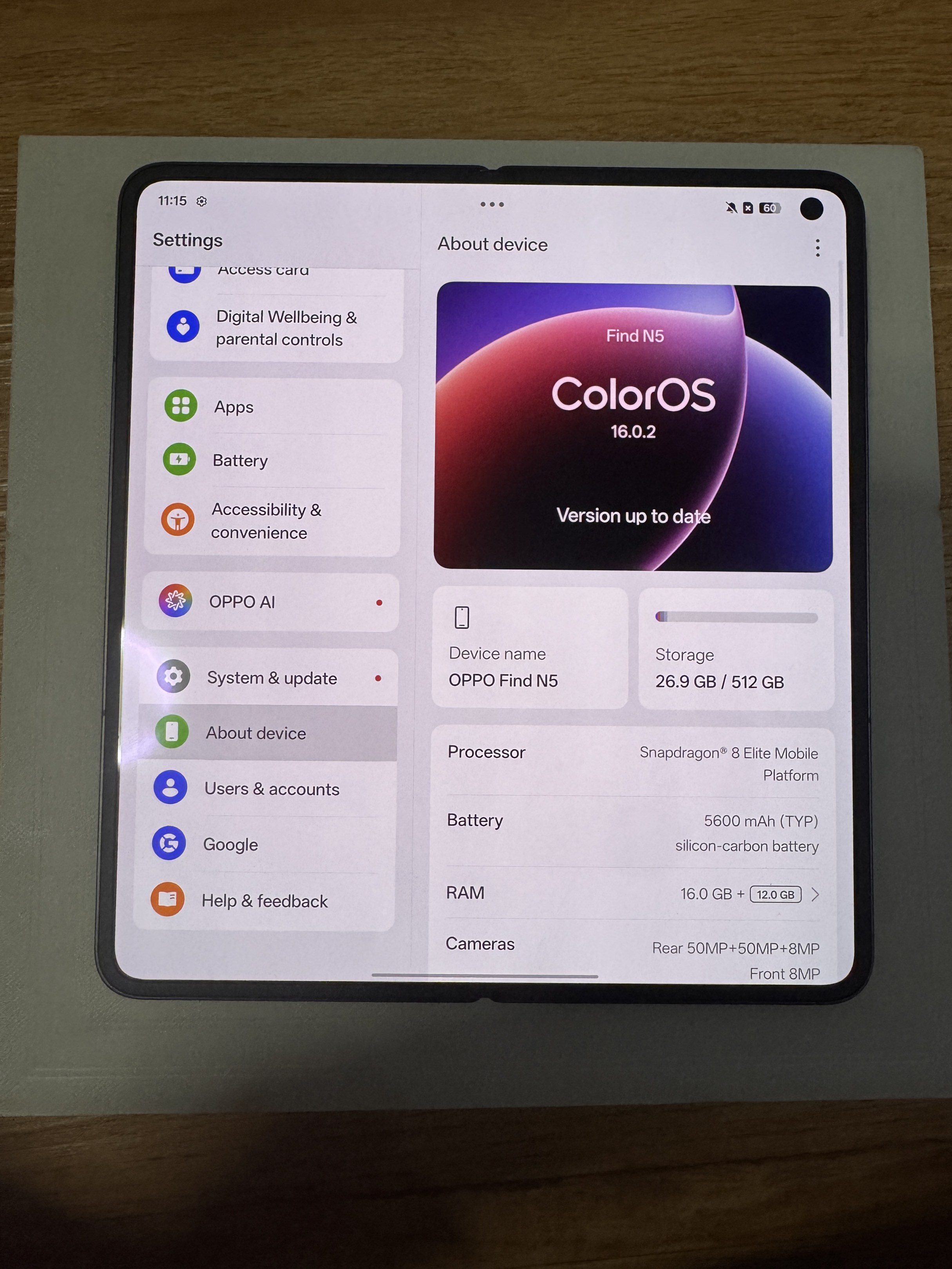 Oppo Find N5 Cosmic Black 512GB, Mobile Phones & Gadgets, Mobile Phones ...