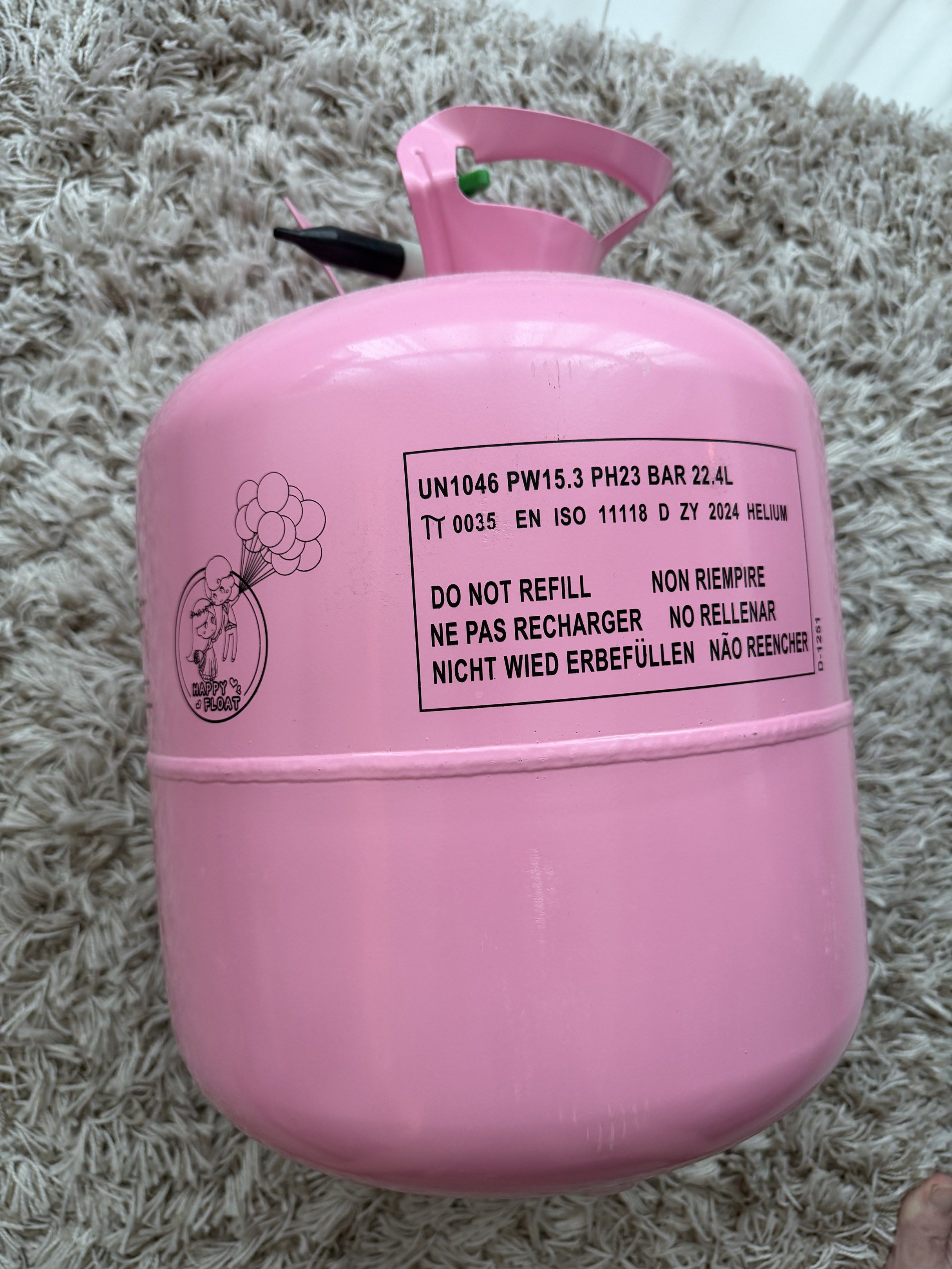 Pink Helium Tank - 22.4L, Hobbies & Toys, Occasions & Party Supplies on ...