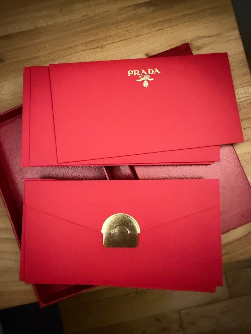 Prada CNY red pack ang pau packet, Hobbies & Toys, Stationery & Craft ...