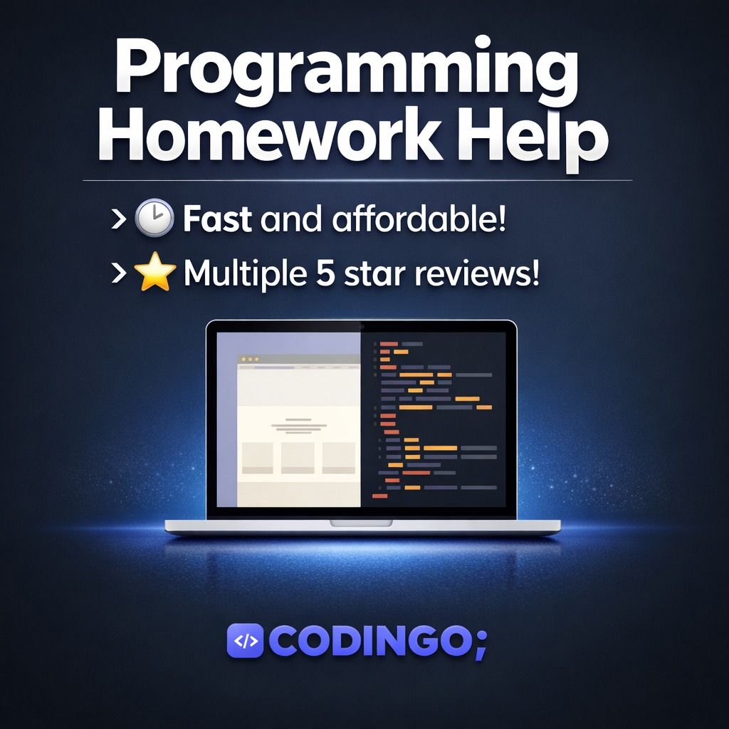 Programming & Coding Assignment Help Python Homework C Java C++ HTML JavaScript Tableau Autocad ...