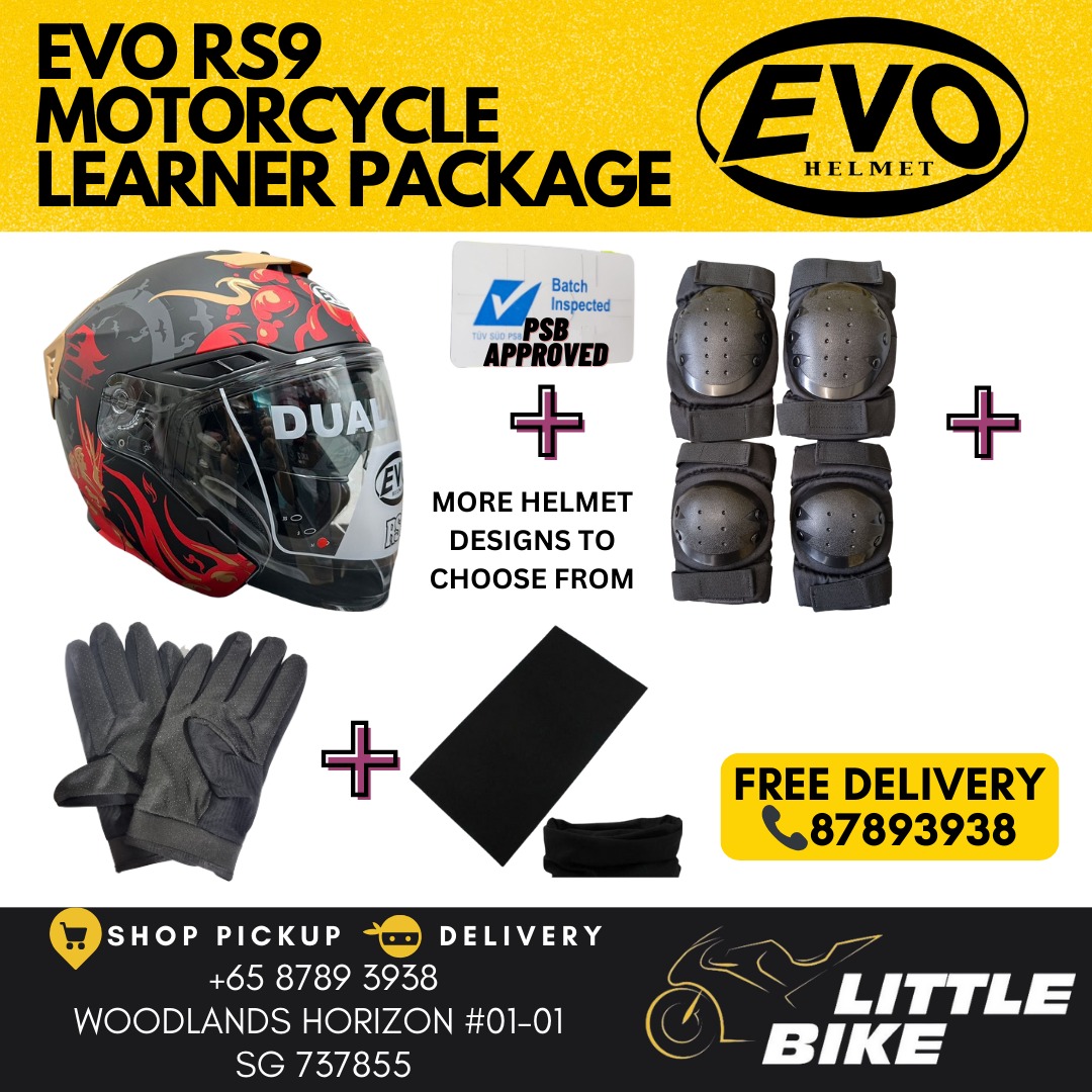 PSB APPROVED Evo rs9 Motorcycle 2b learner kit package set approved ...
