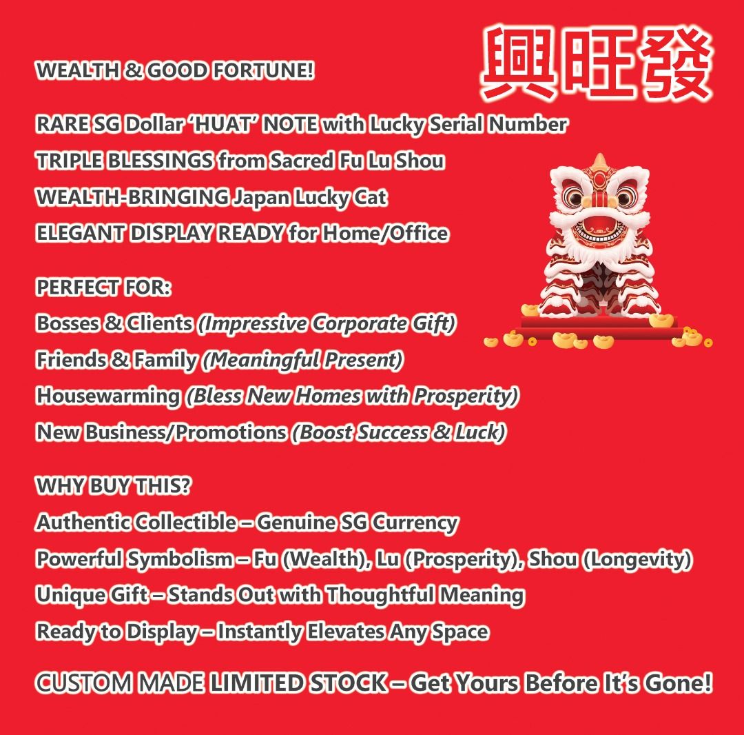 Rare Authentic SG $50 Huat Note with Lucky Serial Number Display Frame ...