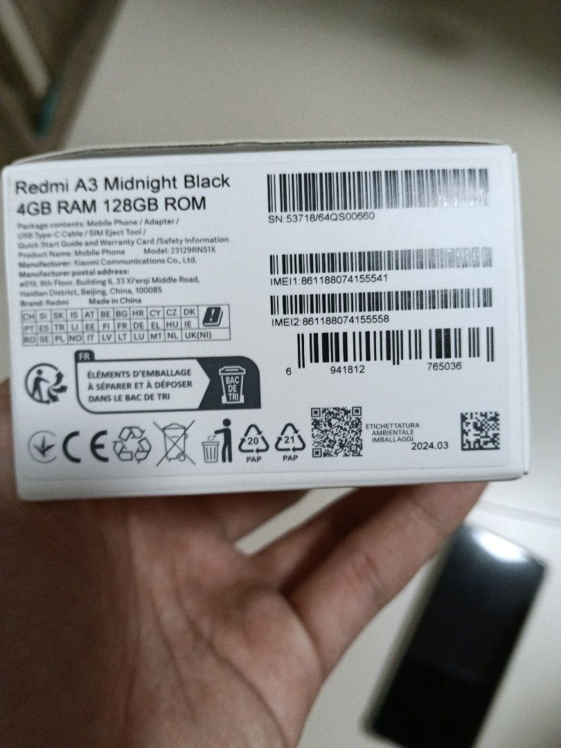 Redmi A3 Midnight Black 4GB RAM 128GB ROM, Mobile Phones & Gadgets ...
