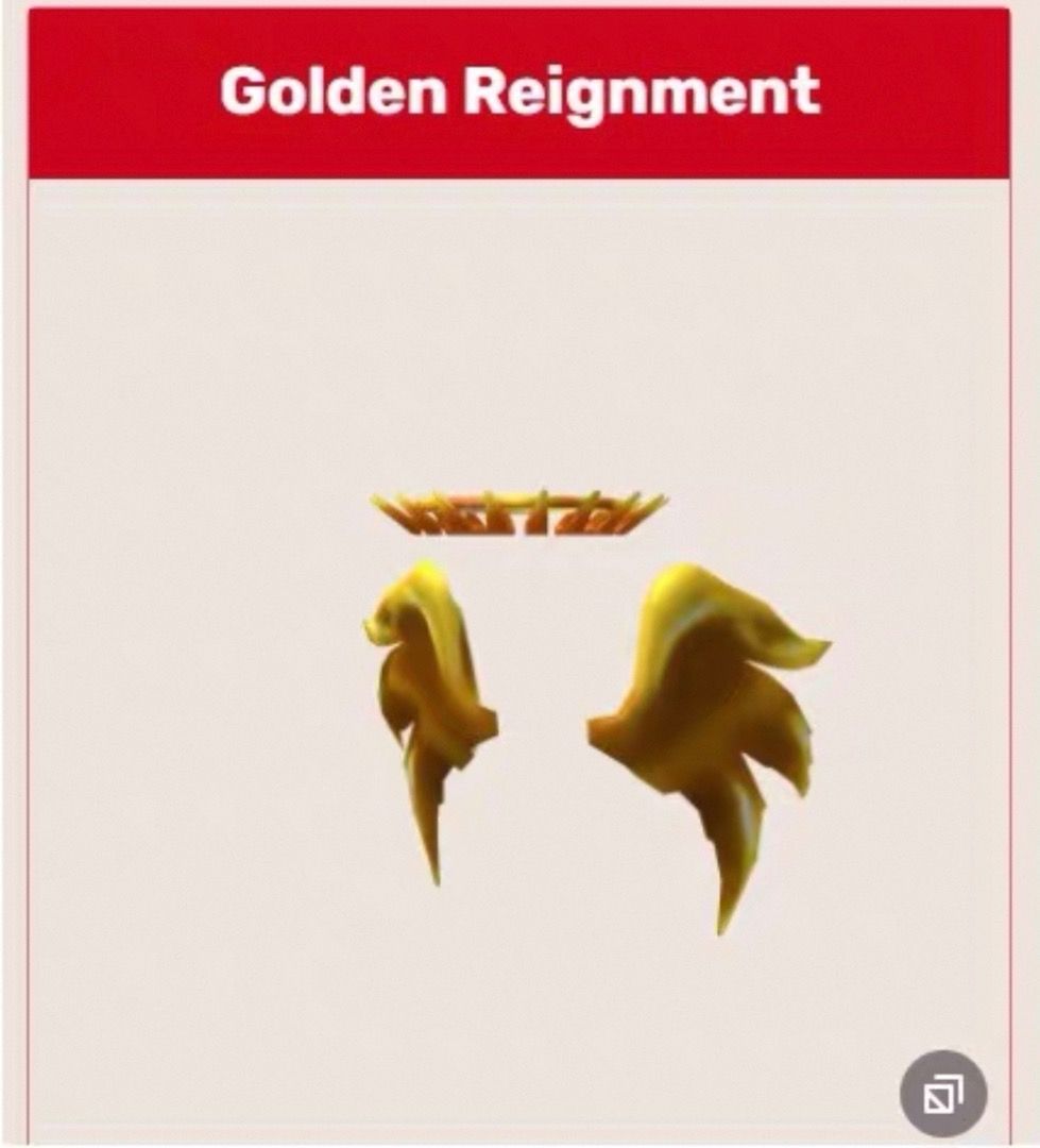 Roblox toy code virtual item Golden Reignment Accessory, Video Gaming ...