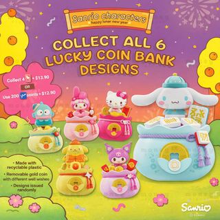 Sanrio Lucky Coin Bank Set, Hobbies & Toys, Toys & Games on Carousell