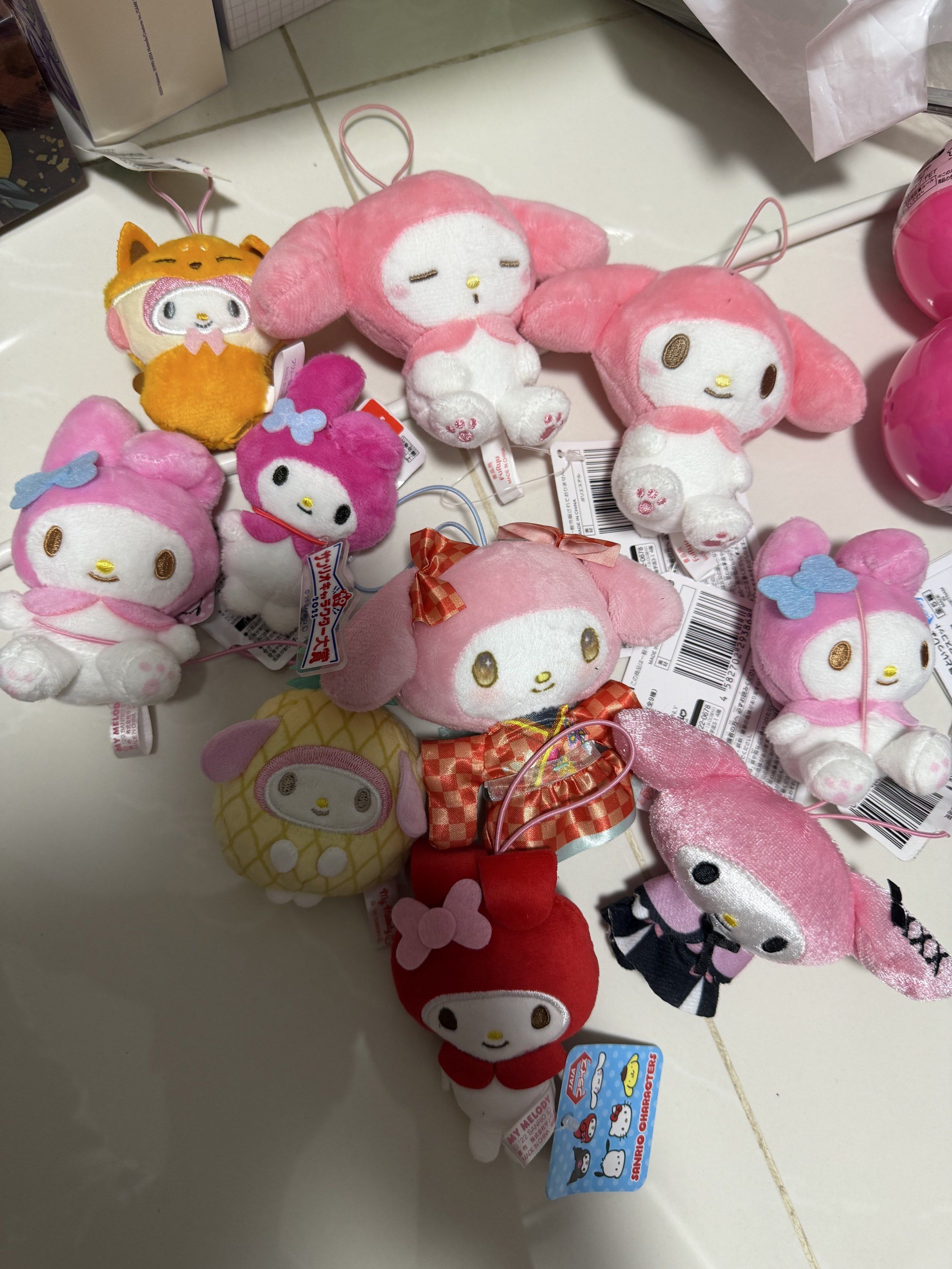 Sanrio My Melody Plushies keychain gatchapon, Hobbies & Toys, Toys ...