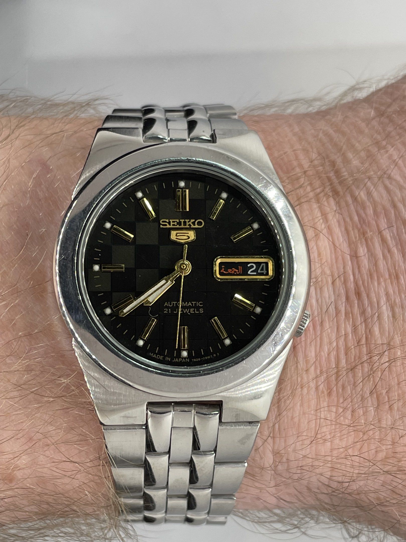 Seiko 5 Automatic 21 Jewels 7S26-01T0 English and Arabic days, Men's ...