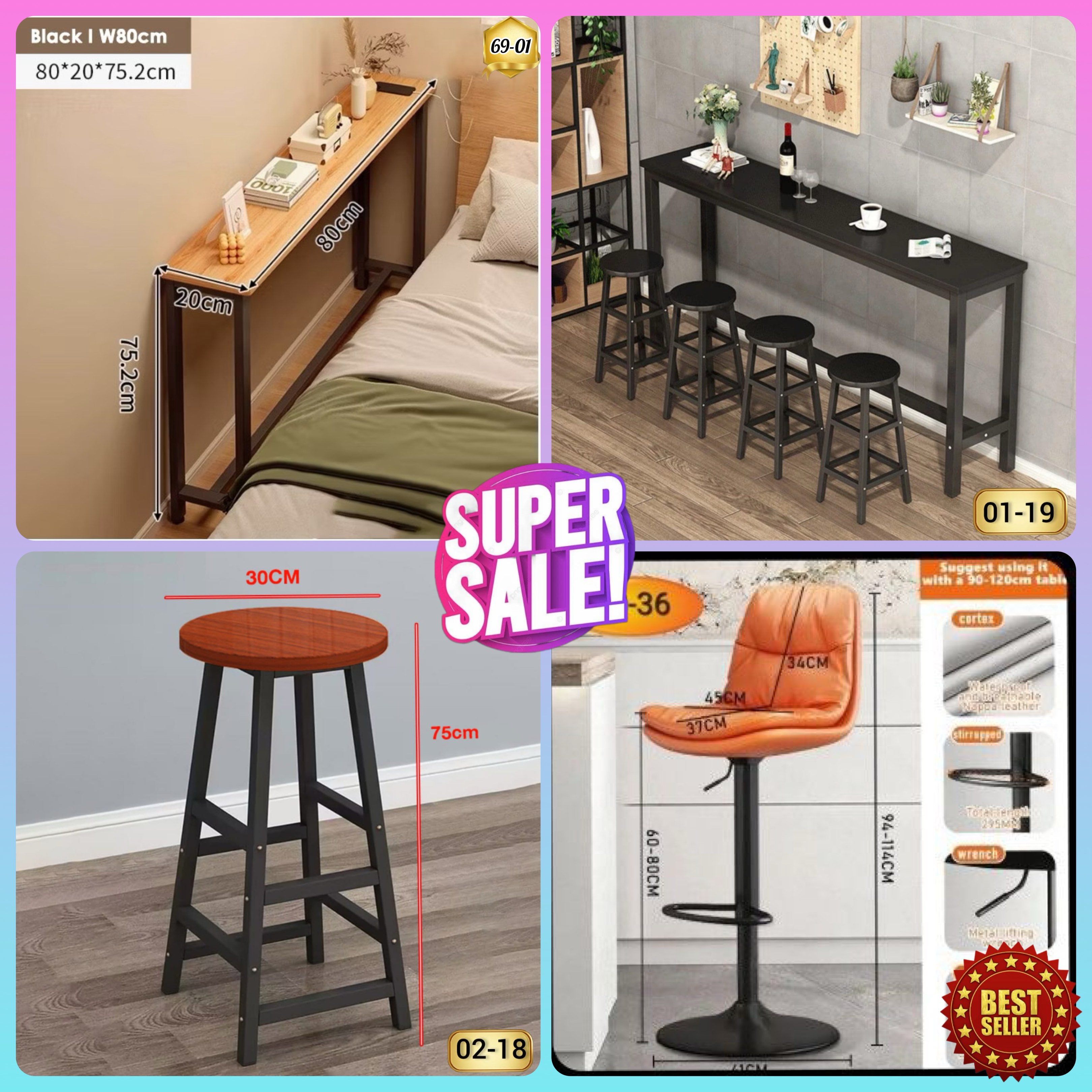 Simple Wall Bar Counter Table | Household Narrow Table | Milk Tea Shop ...