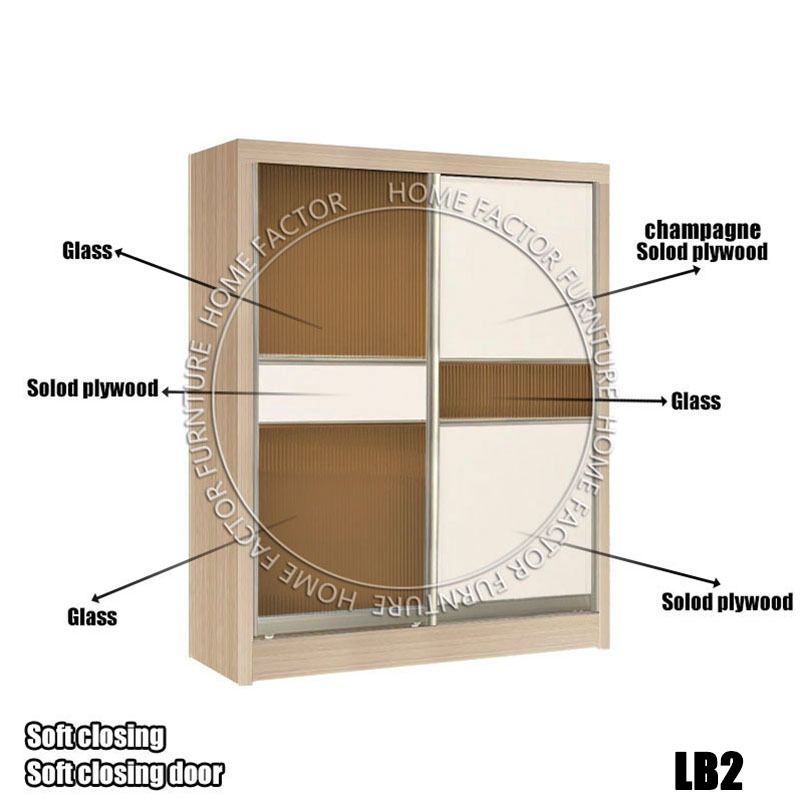 Sliding Door Wardrobe With Tea-colored Glass Door(Free Install🚚 ...