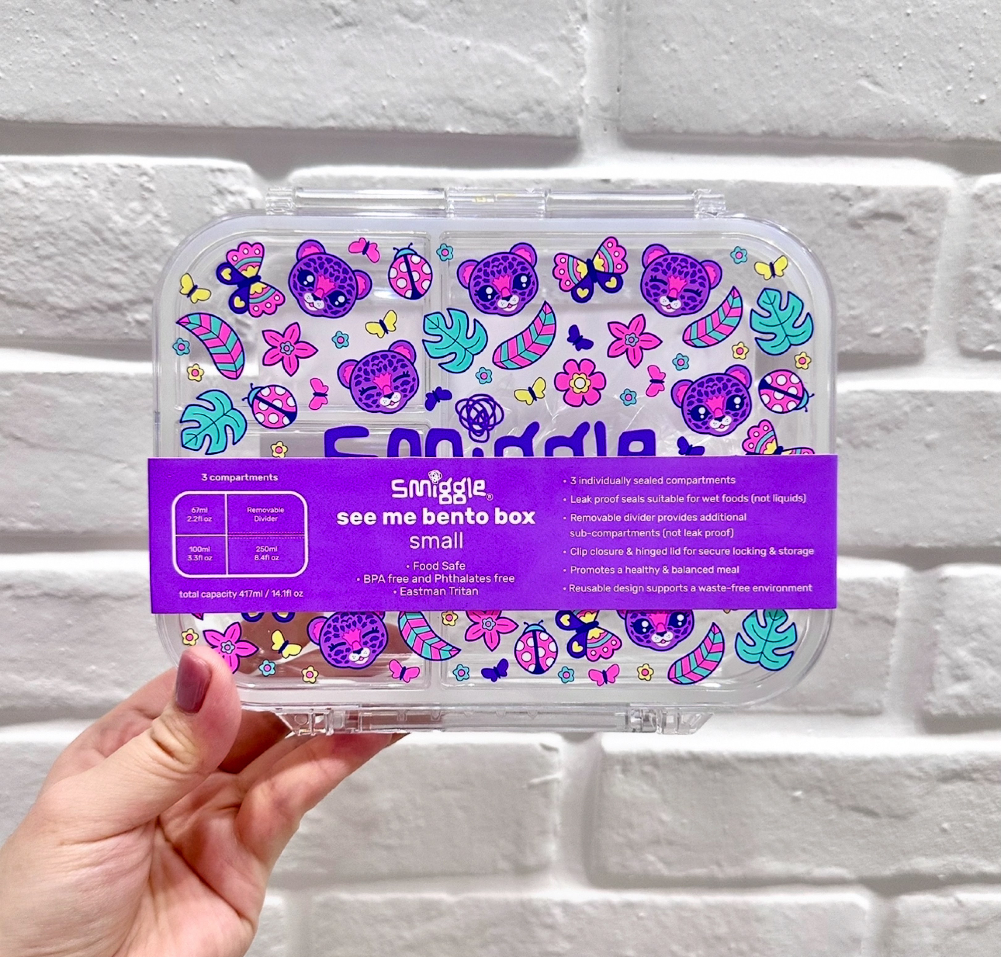 Smiggle small lunch bento box with dividers, Hobbies & Toys, Stationery ...