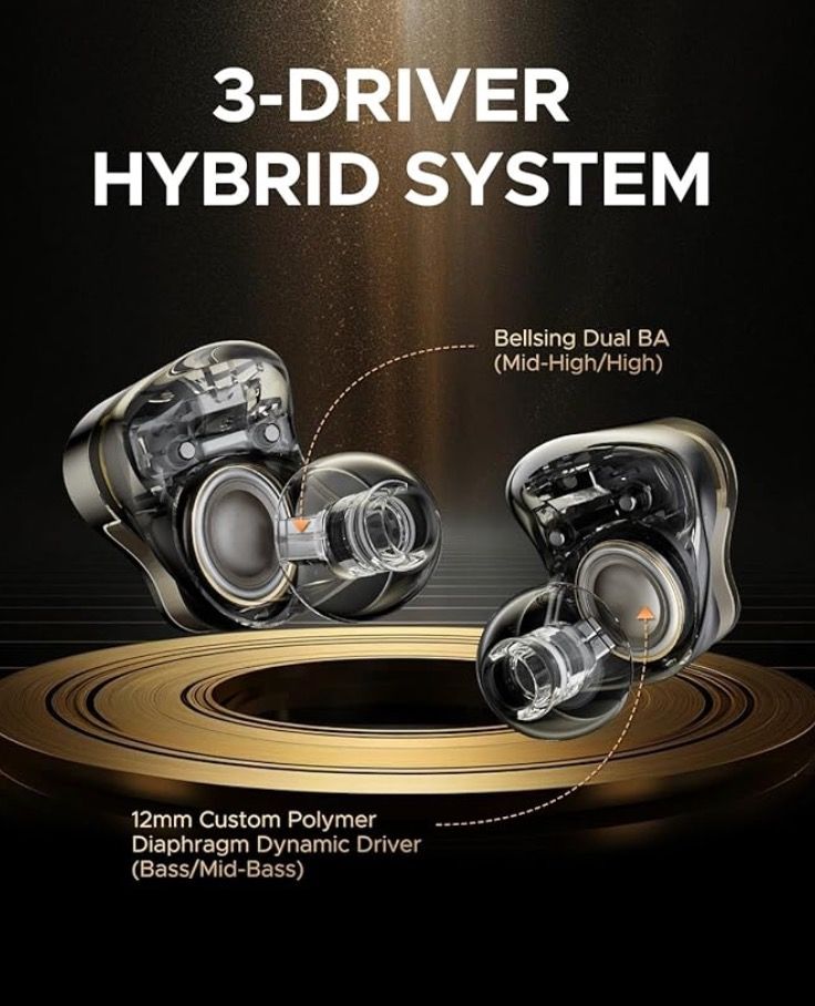 SOUNDPEATS Hybrid 3-Driver Wireless Earbuds, Audio, Earphones on Carousell