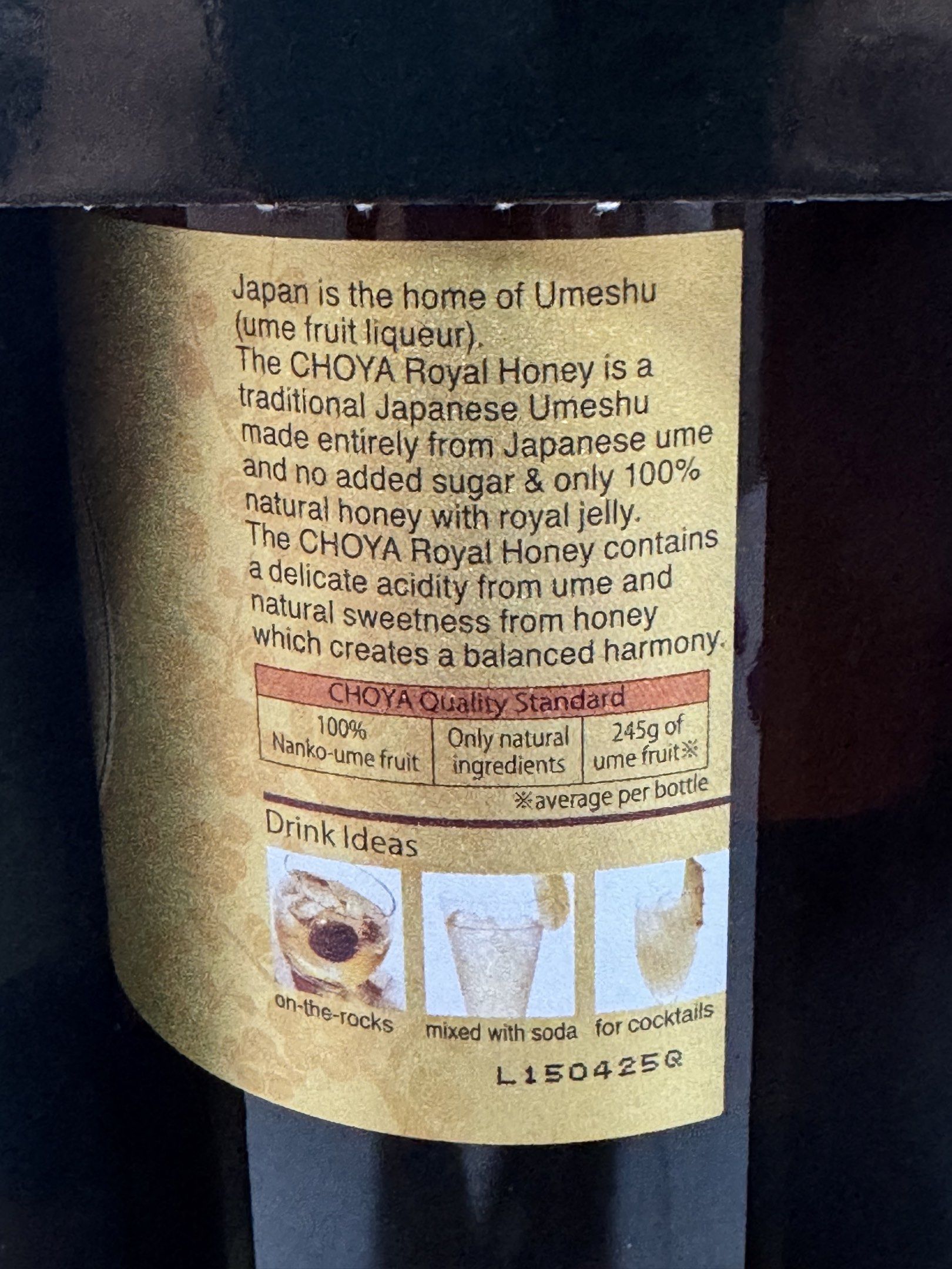 The Choya Royal Honey Ume Fruit Liqueur 700ml, Food & Drinks, Alcoholic ...