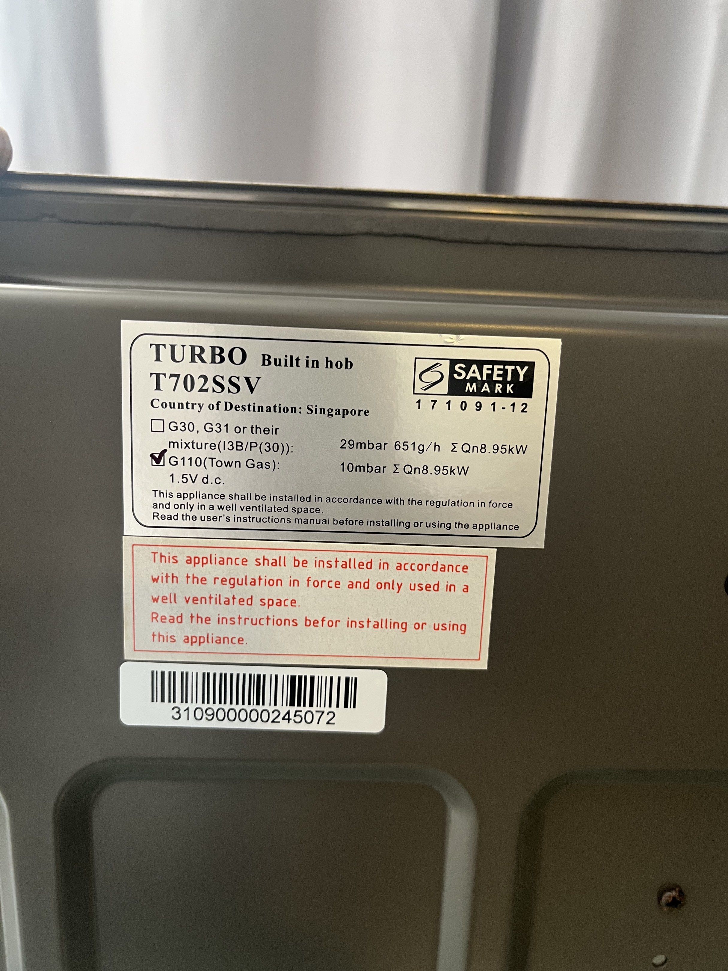 Turbo T702SSV Built-in Hob, TV & Home Appliances, Kitchen Appliances ...