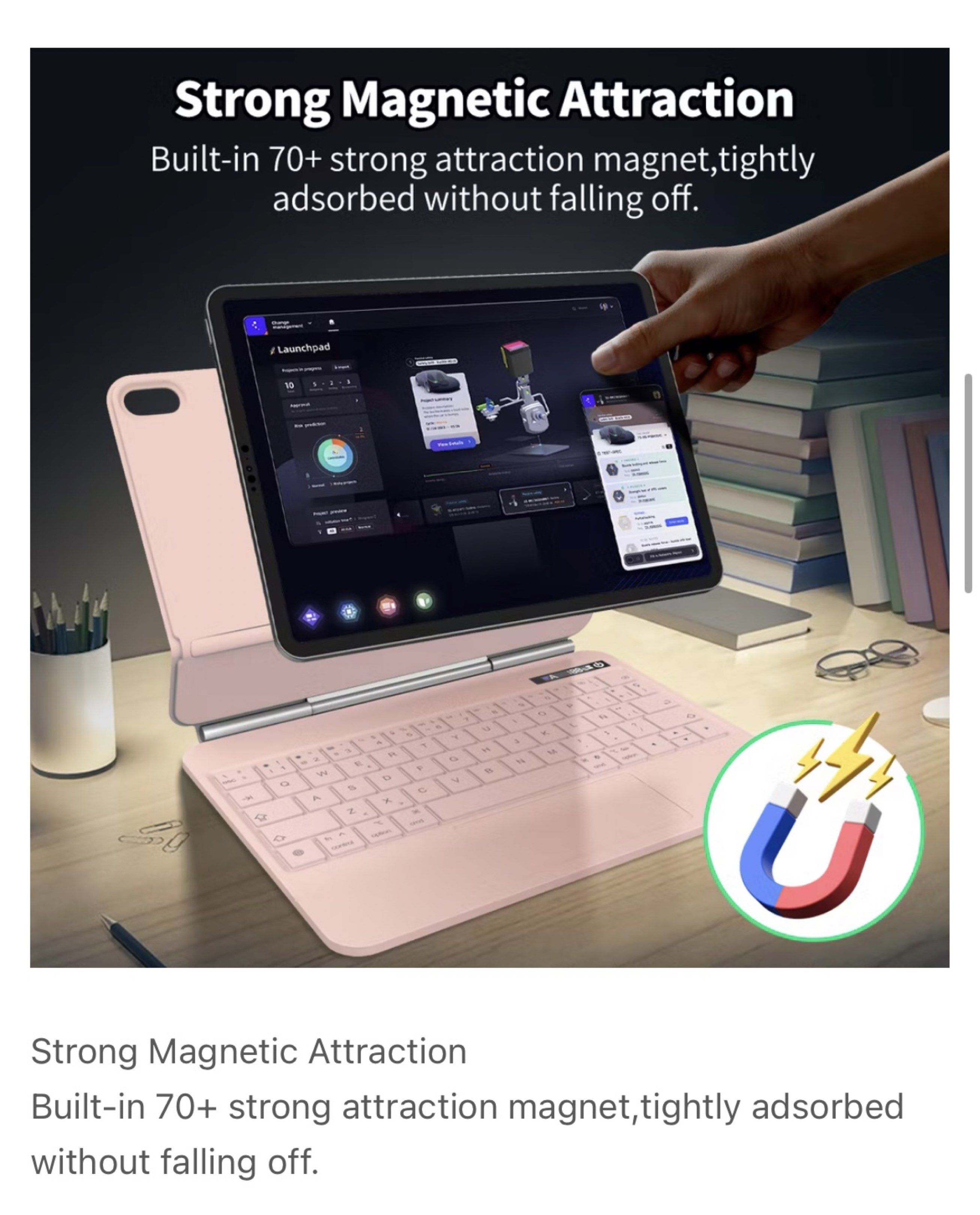 Wireless Magnetic Keyboard Case for iPad Pro 11 inches M4 2024 ...