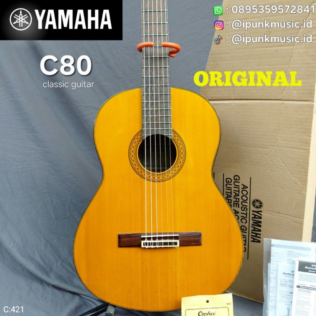 Yamaha C80 Original Gitar Klasik Seri Tertinggi Tipe C nylon, Musik ...
