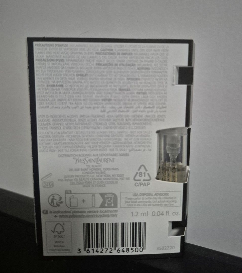 Yves Saint Laurent Libre Eau de Parfum 1.2ml, Beauty & Personal Care ...