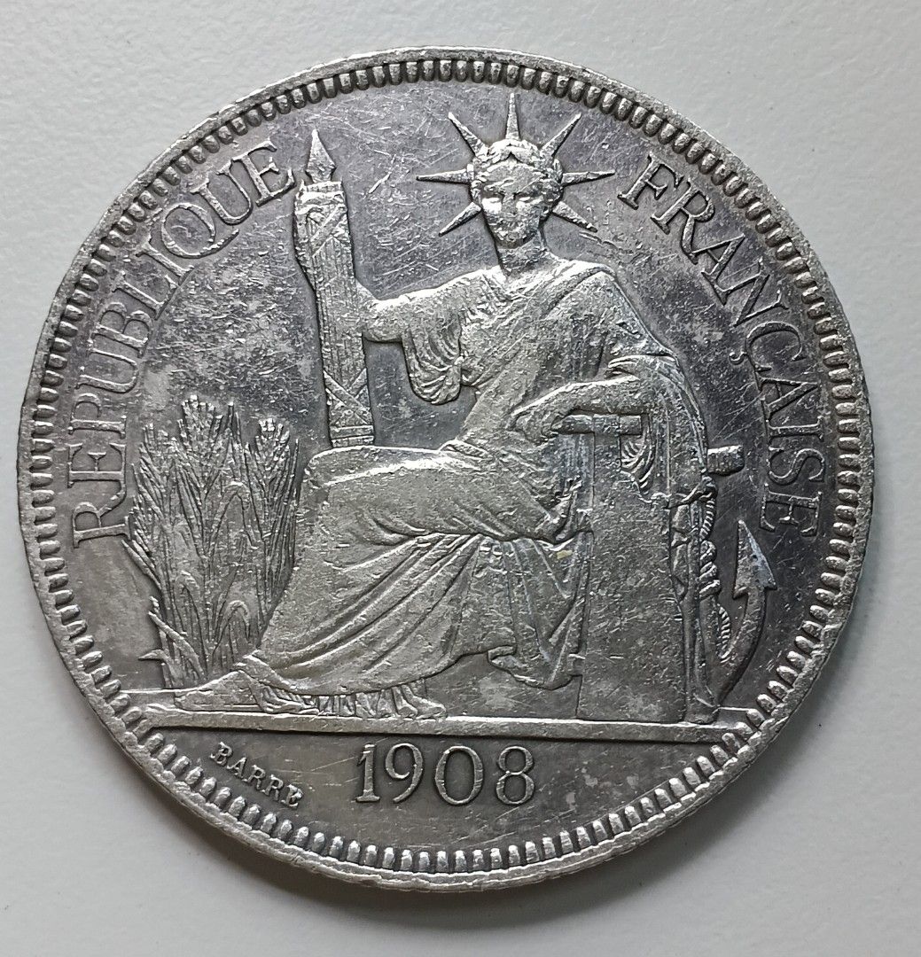 1908 French Indo-China Piastre Coin, Hobbies & Toys, Memorabilia ...