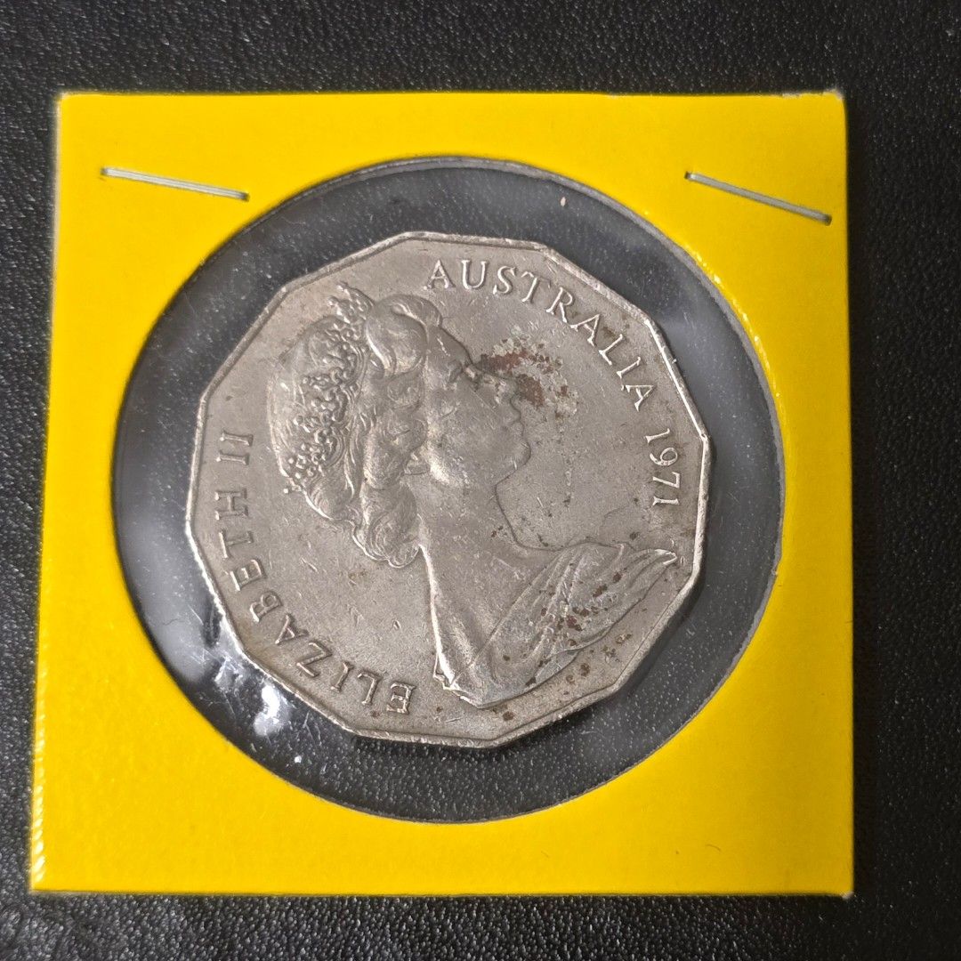1971 Australian 50 Cent Coin, Hobbies & Toys, Memorabilia ...