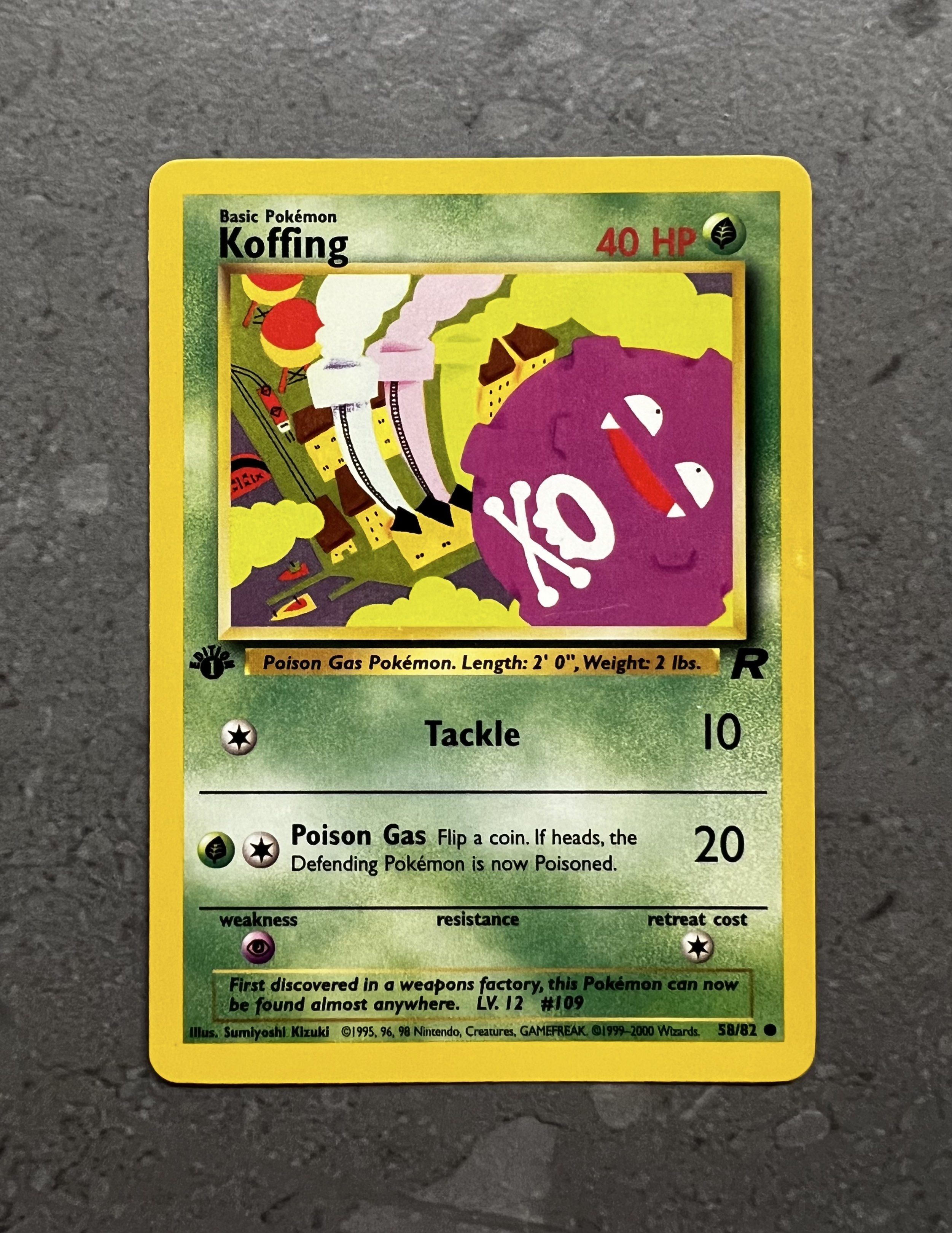 [1st Edition] Koffing #58 Team Rocket WotC Vintage Rare Pokemon TCG ...