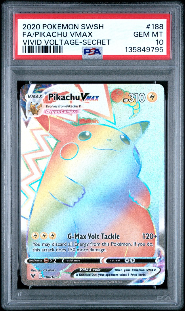 2020 Pokemon Sword & Shield Vivid Voltage Secret 188 Full Art/Pikachu ...
