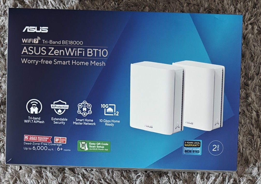 (2 PK) ASUS ZenWiFi BT10 Tri-Band WiFi 7 Mesh System, Computers & Tech ...
