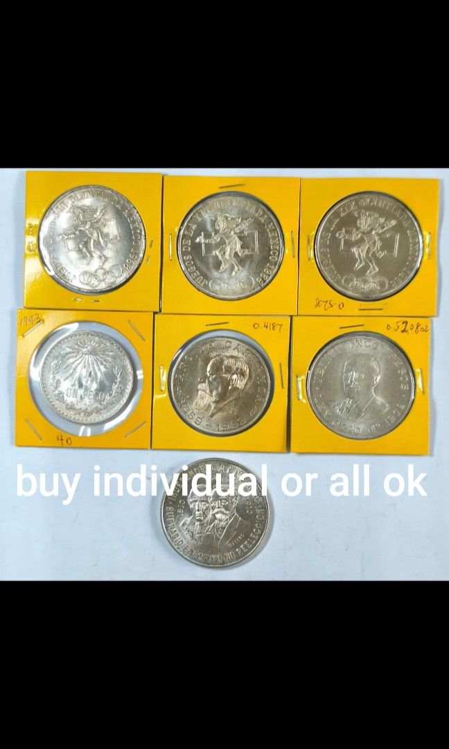 3.7226oz ASW AT SPOT lustrous vintage silver mexico 1 5 10 25 pesos ...