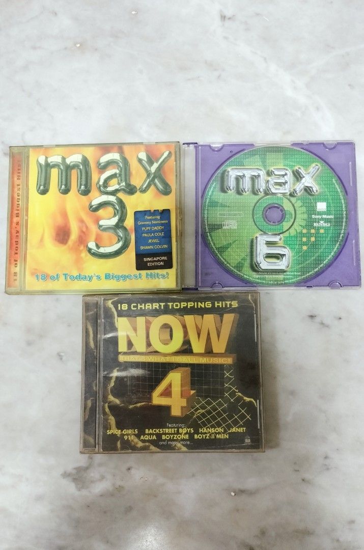 3 Pieces Max 3, Max 6, Now 4 CD Compilation Albums, Hobbies & Toys ...