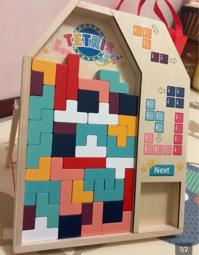 3D Wooden Tetris Puzzle Game, Hobbies & Toys, Toys & Games on Carousell