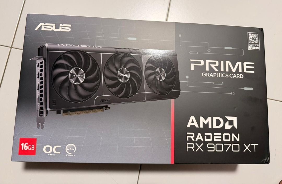 ASUS Prime Radeon RX 9070 XT 9070XT OC 16GB GDDR6, Computers & Tech ...