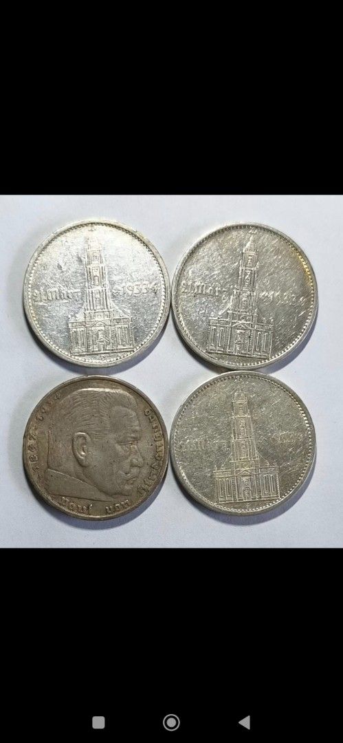 AT SPOT nazi 5 reichsmark silver old interwar era German coins Germany ...