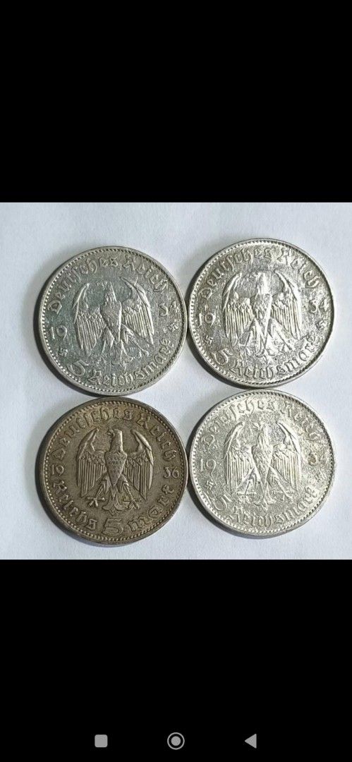 AT SPOT nazi 5 reichsmark silver old interwar era German coins Germany ...