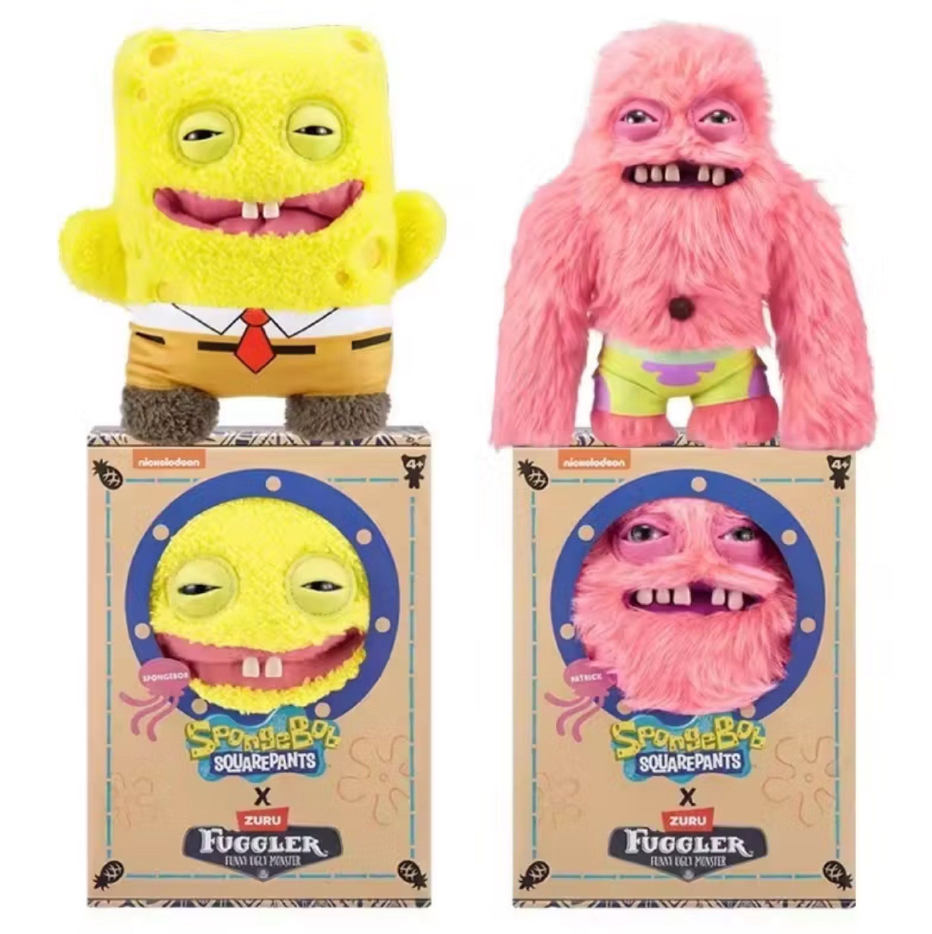 BNIB SpongeBob and Patrick Fuggler Plush (Original Size, In Box ...