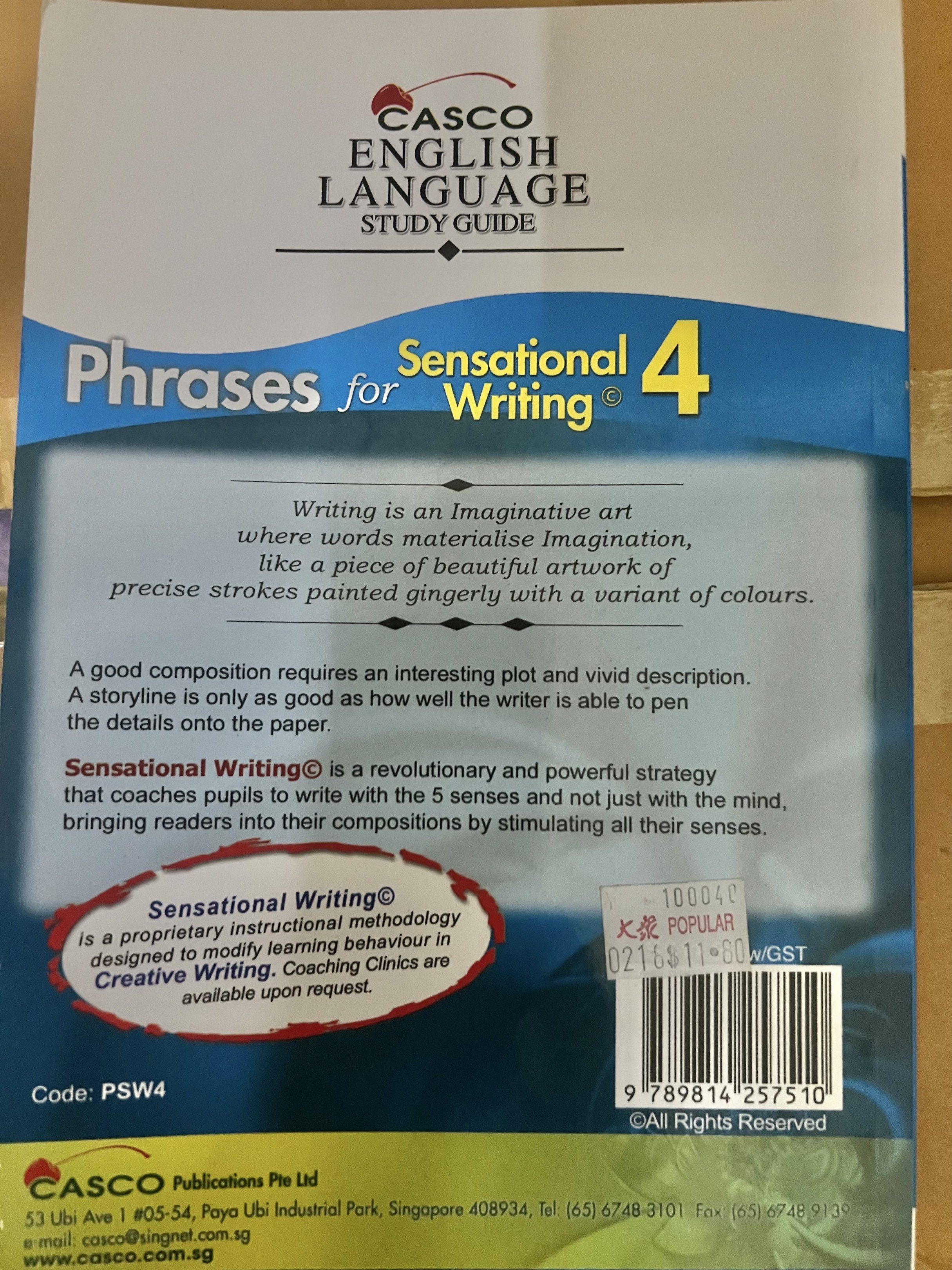 Casco Phrases for Sensational Writing Bk 4, Hobbies & Toys, Books ...