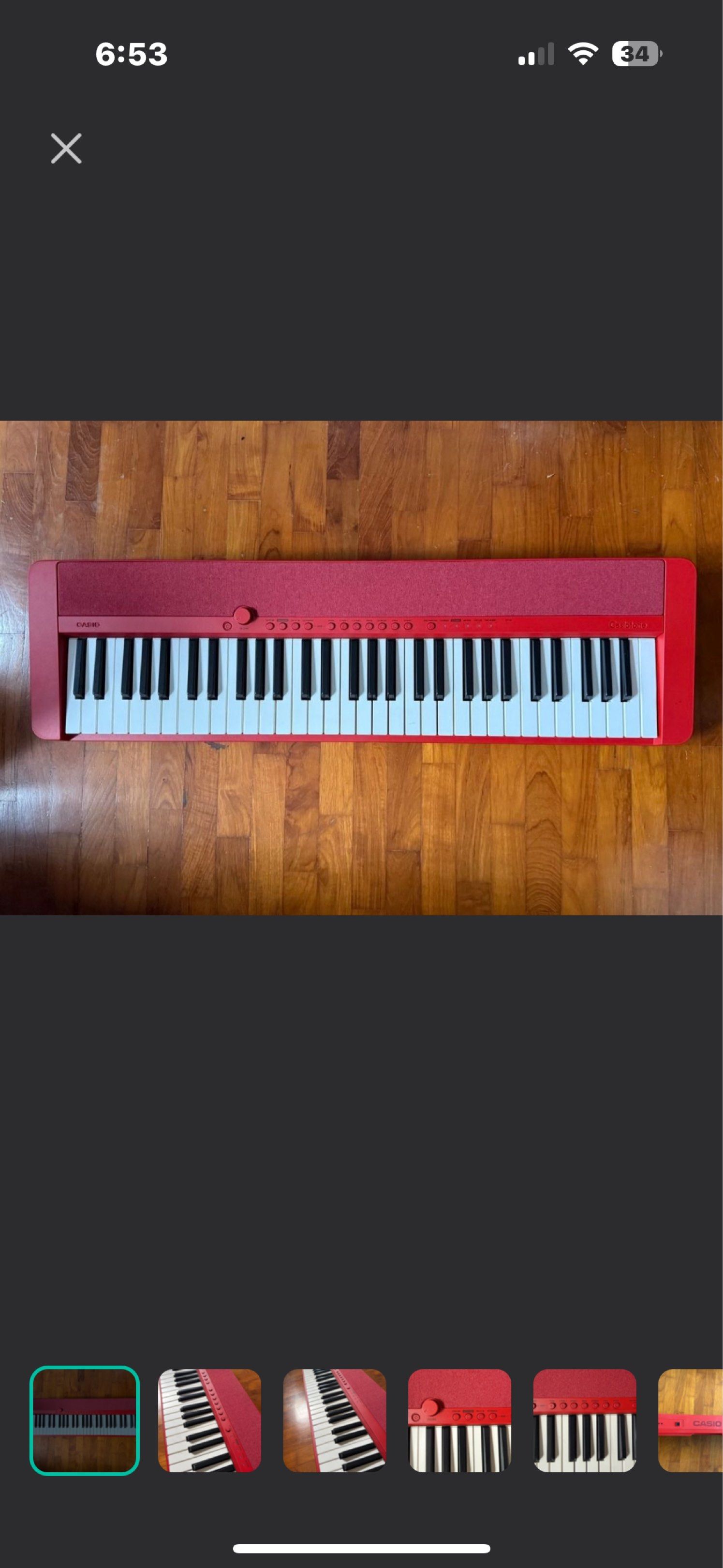 Casio Casiotone CT-S1 Keyboard Piano - Red, Hobbies & Toys, Musical ...