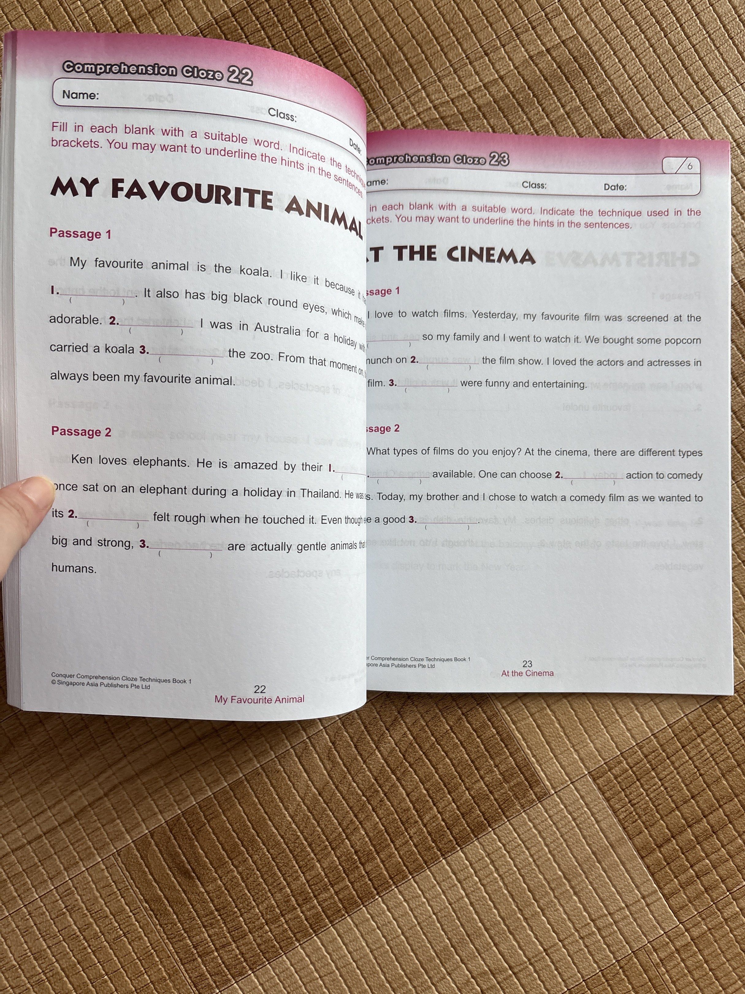 Conquer Comprehension Cloze Techniques Book 1, Hobbies & Toys, Books ...