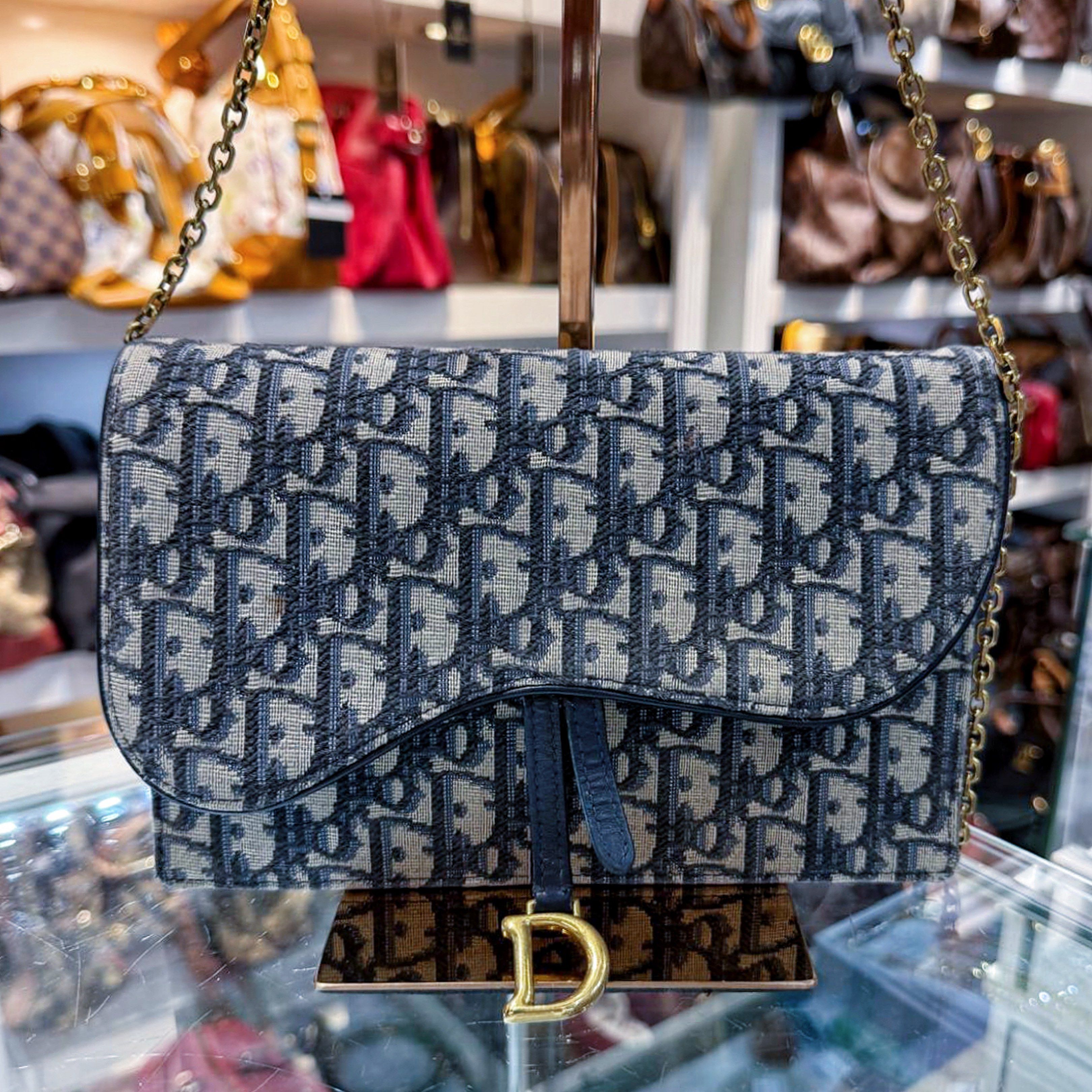 Dior Chain Saddle Sling, Luxury, Bags & Wallets on Carousell
