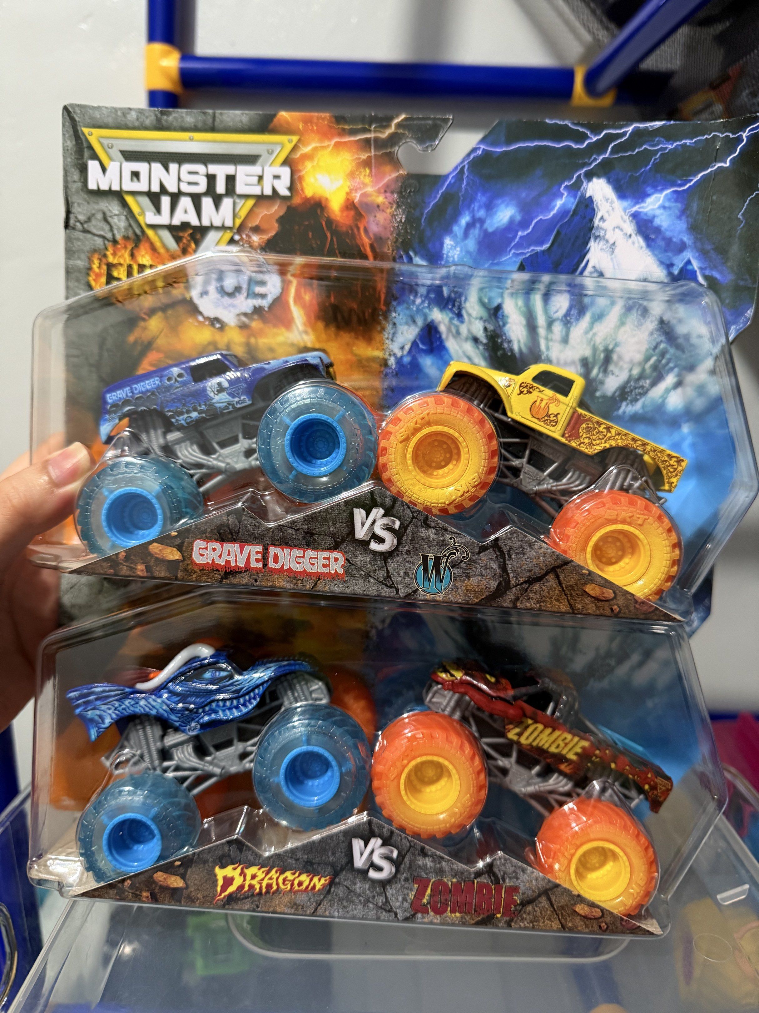 Double Pack Fire & Ice Spin Master Monster Jam Monster Trucks 1:64 ...
